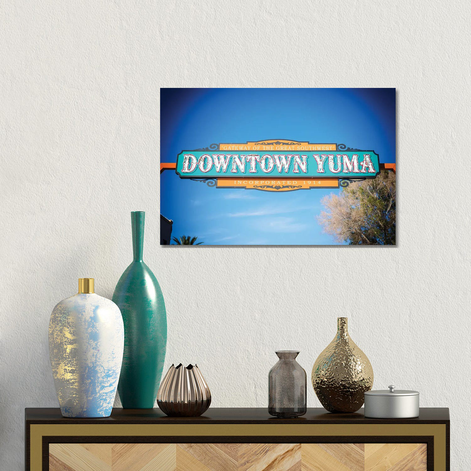 Latitude Run® Downtown Yuma Marquee - Wall Art Print - Wrapped Canvas ...
