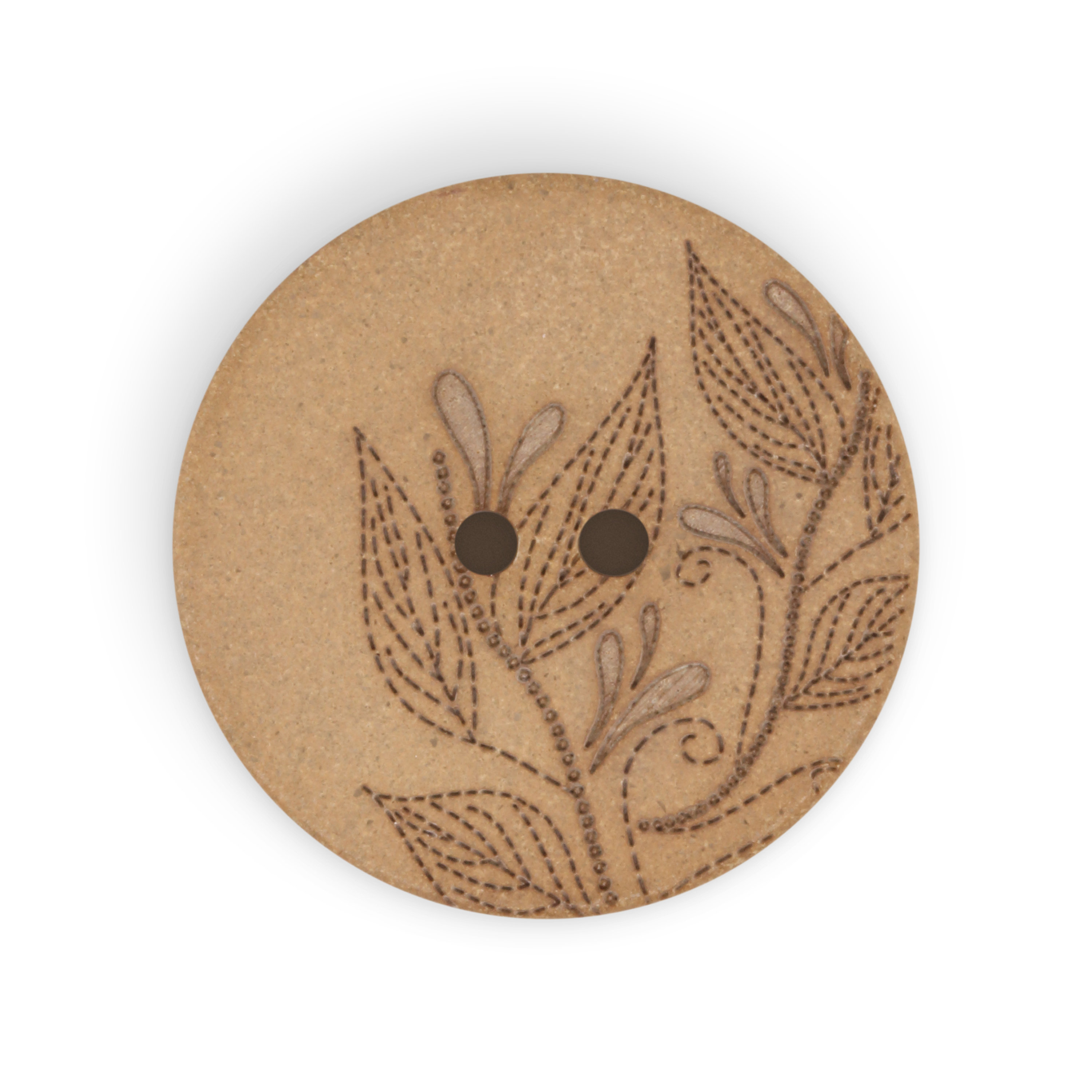 Dritz Recycled Hemp Round Floral Button, 28mm, Light Brown, 3 Buttons ...