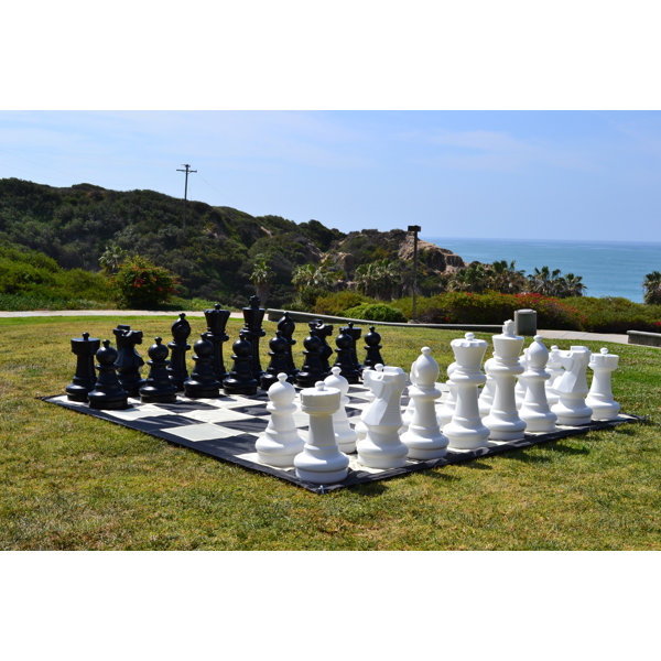 MegaChess 25" Giant Plastic Chess Set with Quick Fold Nylon Board ...