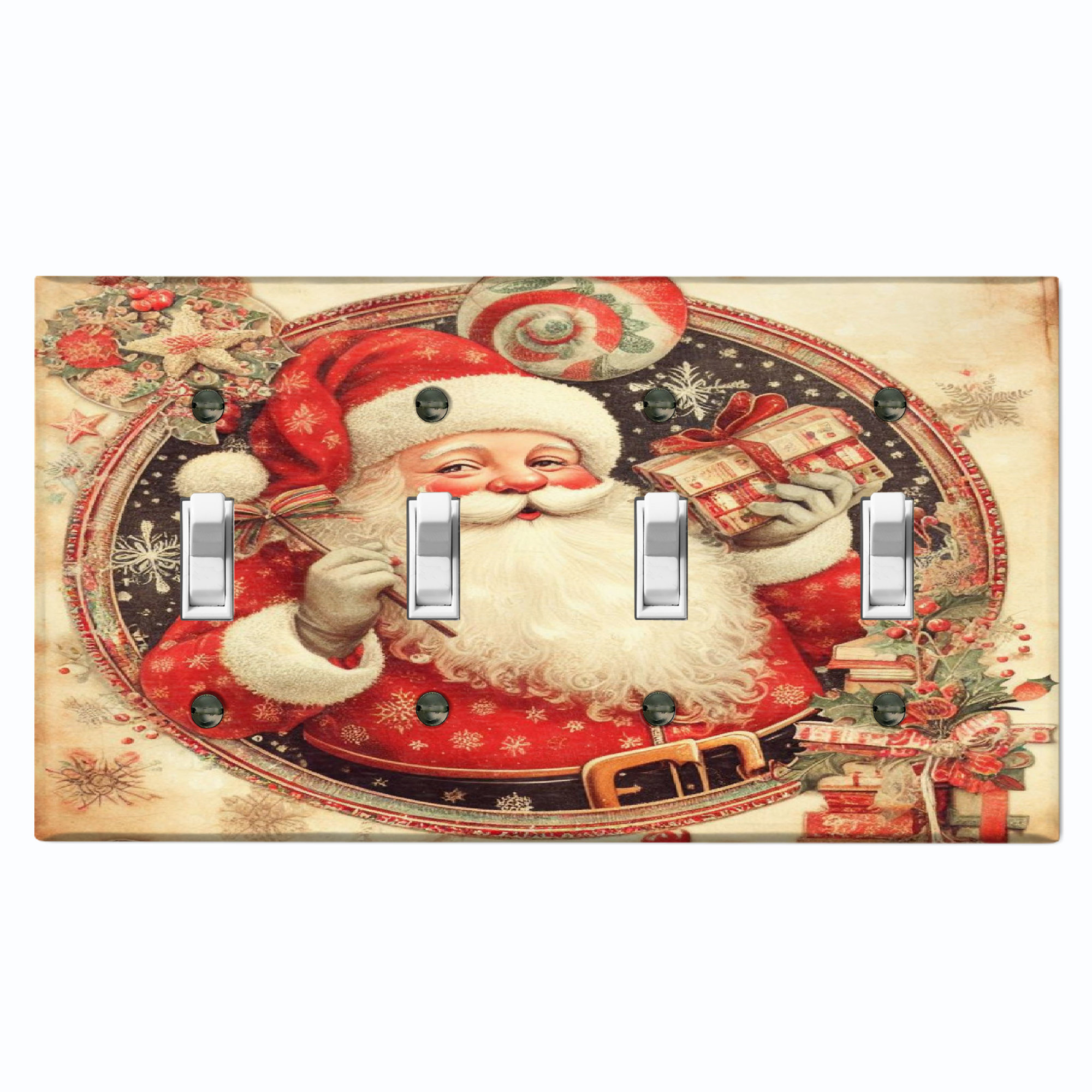 WorldAcc Old Santa Claus Present Gifts Nature Themed 4 - Gang Toggle ...