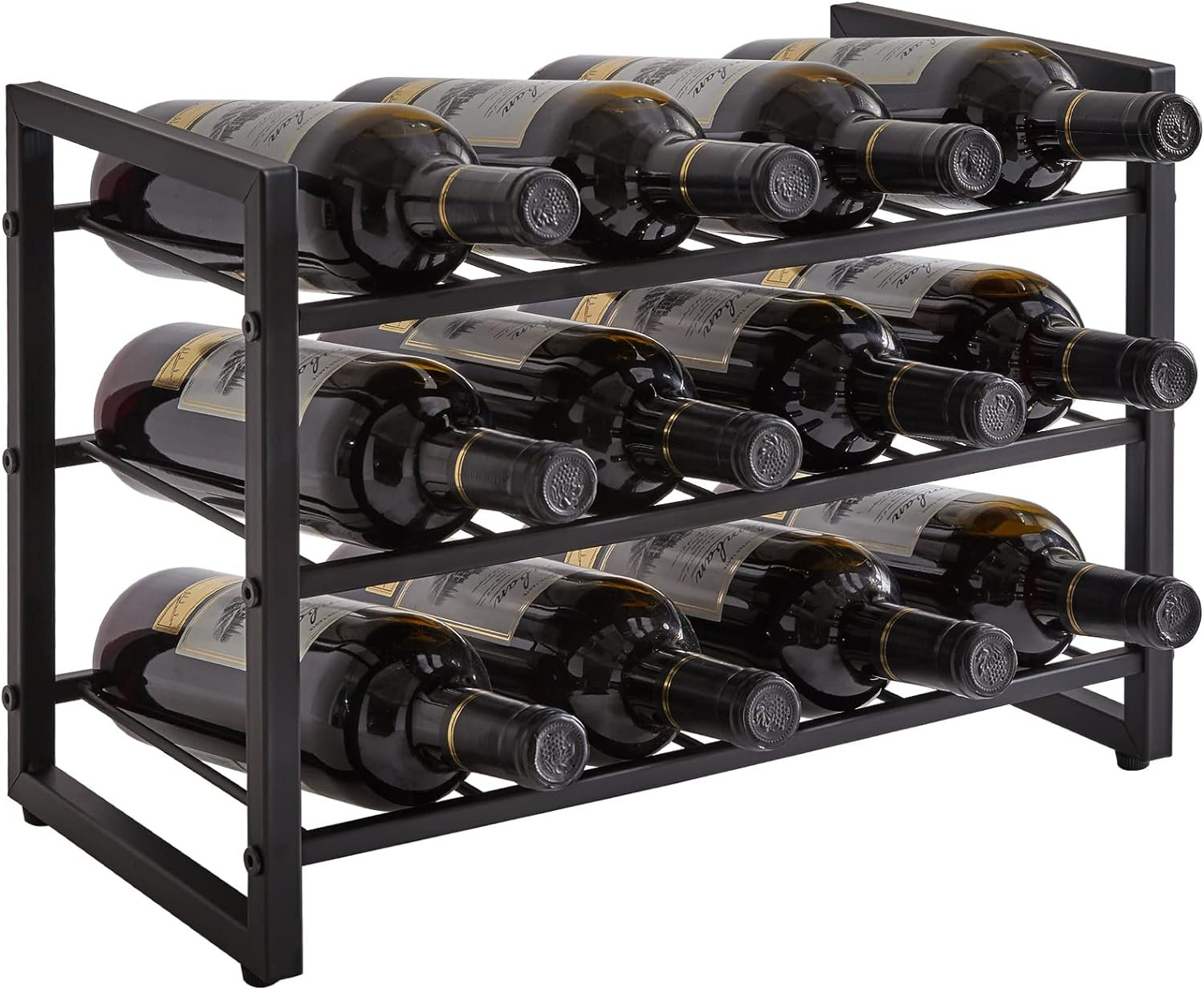Latitude Run® Stackable Wine Storage Shelf, Liquor Bottle Holders, 3 ...