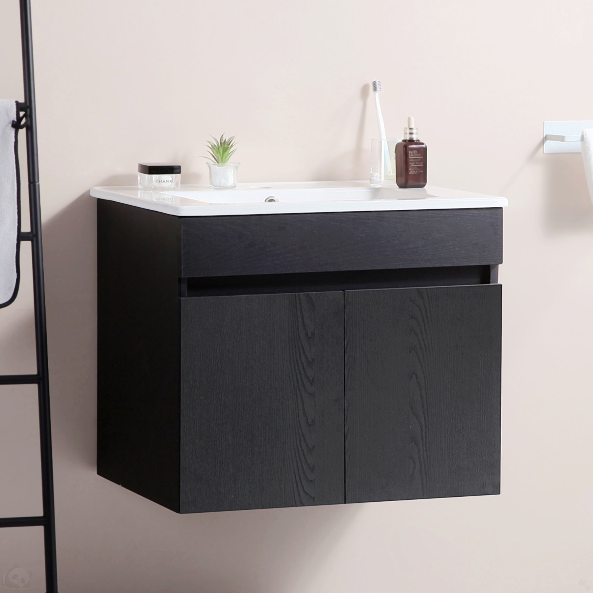 Canora Grey 24 Inch Wall Mounted Bathroom Vanity With White Ceramic ...