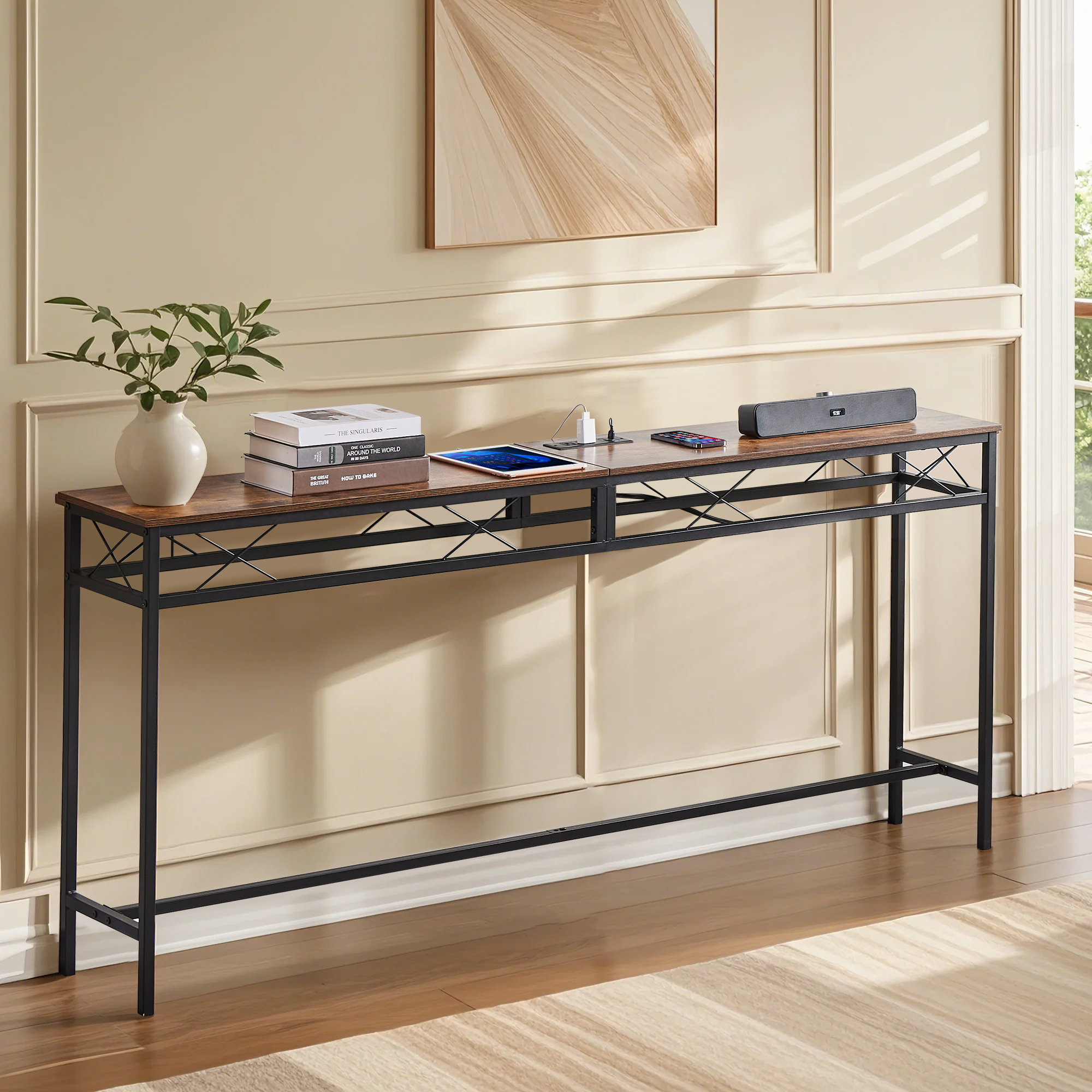 Trent Austin Design Ramsdell console table with built-in outlets ...