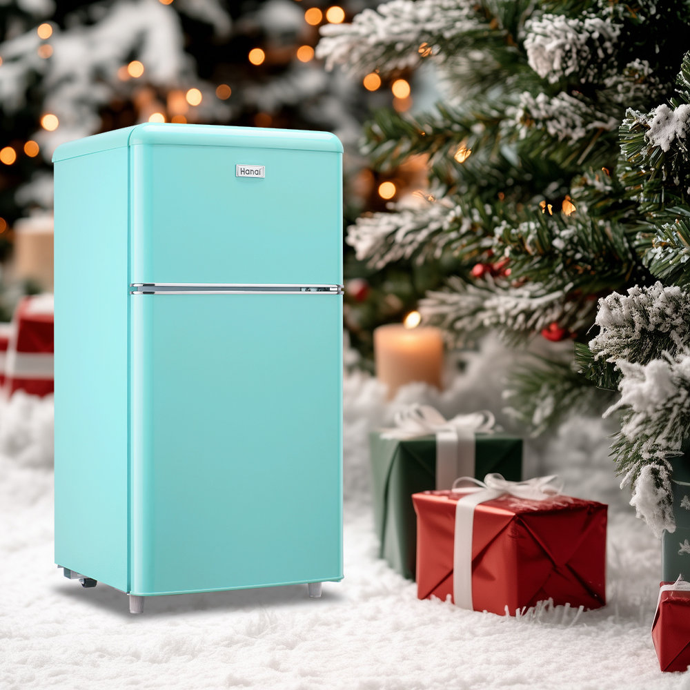 WANAI 3.5 Mini Fridge with Freezer Retro Refrigerator & Reviews | Wayfair