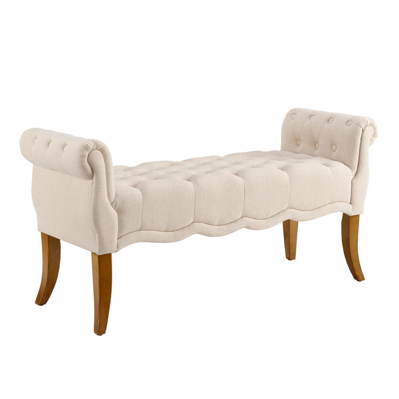 Laurel Foundry Modern Farmhouse® Seidman 49" Backless Roll Armed Tufted ...