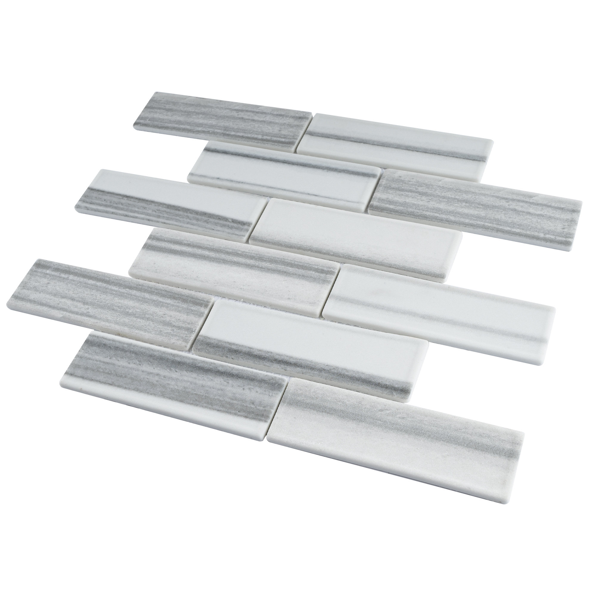 Supreme Tile Recycle 2" x 6" Glass Brick Joint Mosaic Wall Tile ...