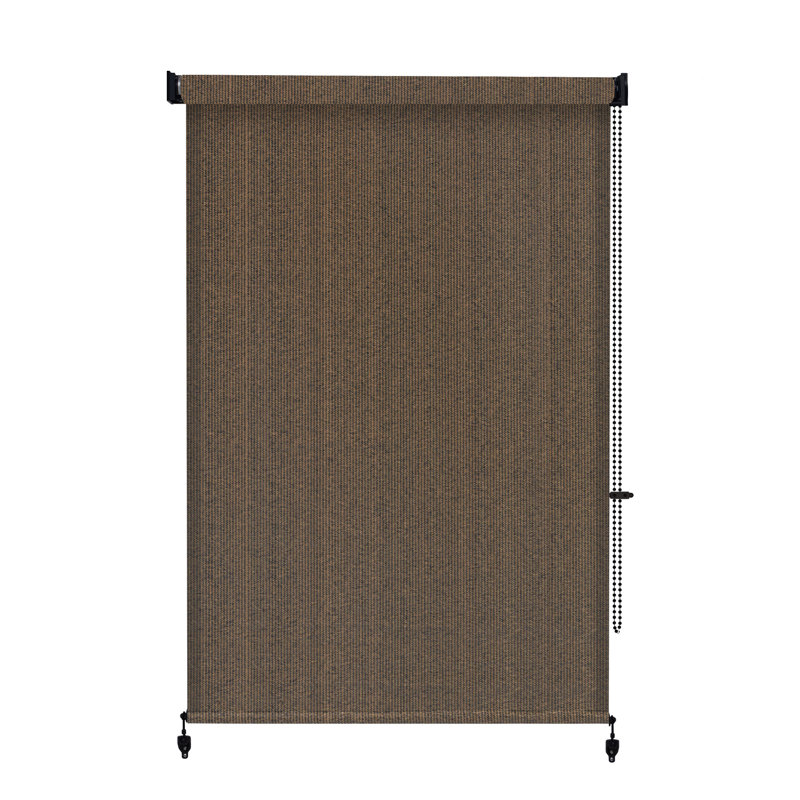 Symple Stuff Semi-Sheer Outdoor Roller Shade with Pull Cord Roll Up ...