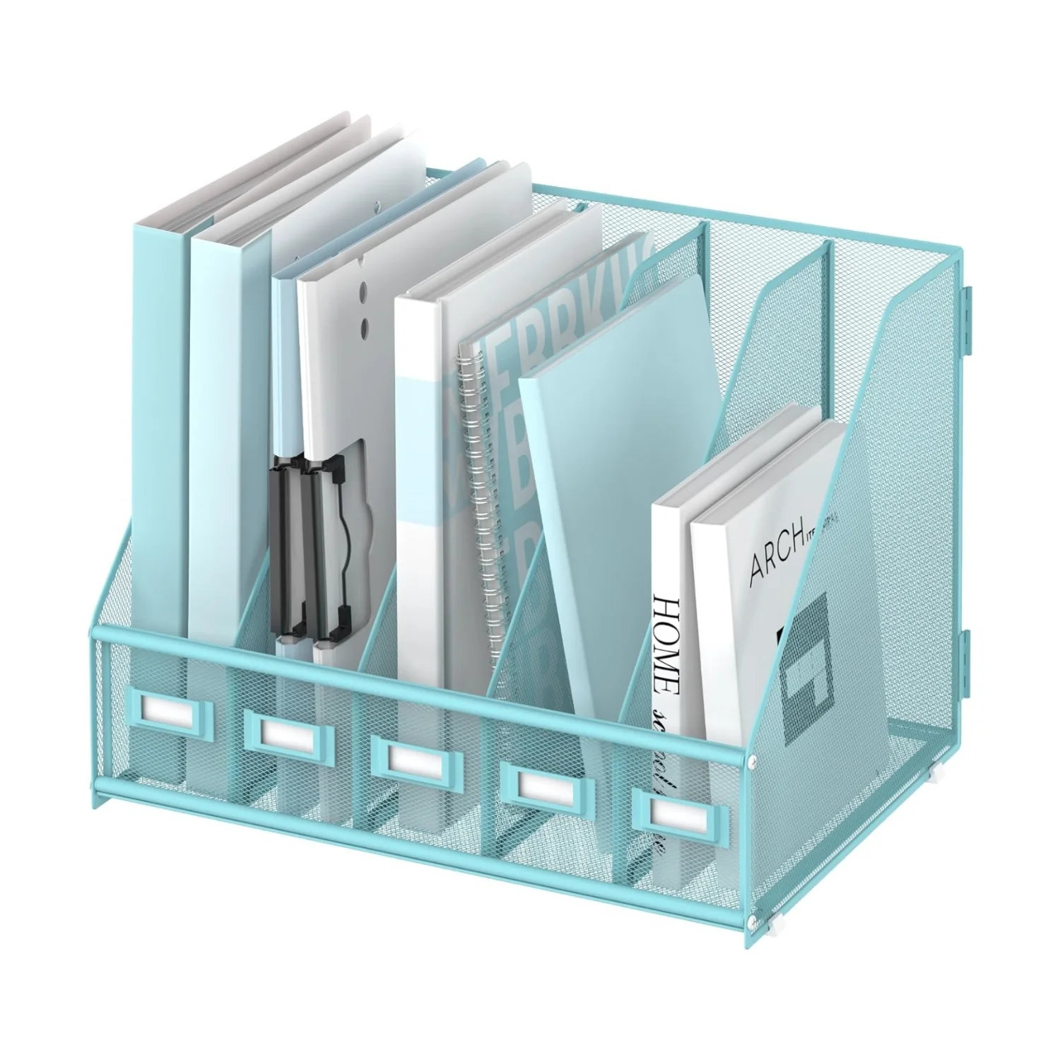 Latitude Run® Metal Desk File Organizers With 5 Vertical Compartments ...