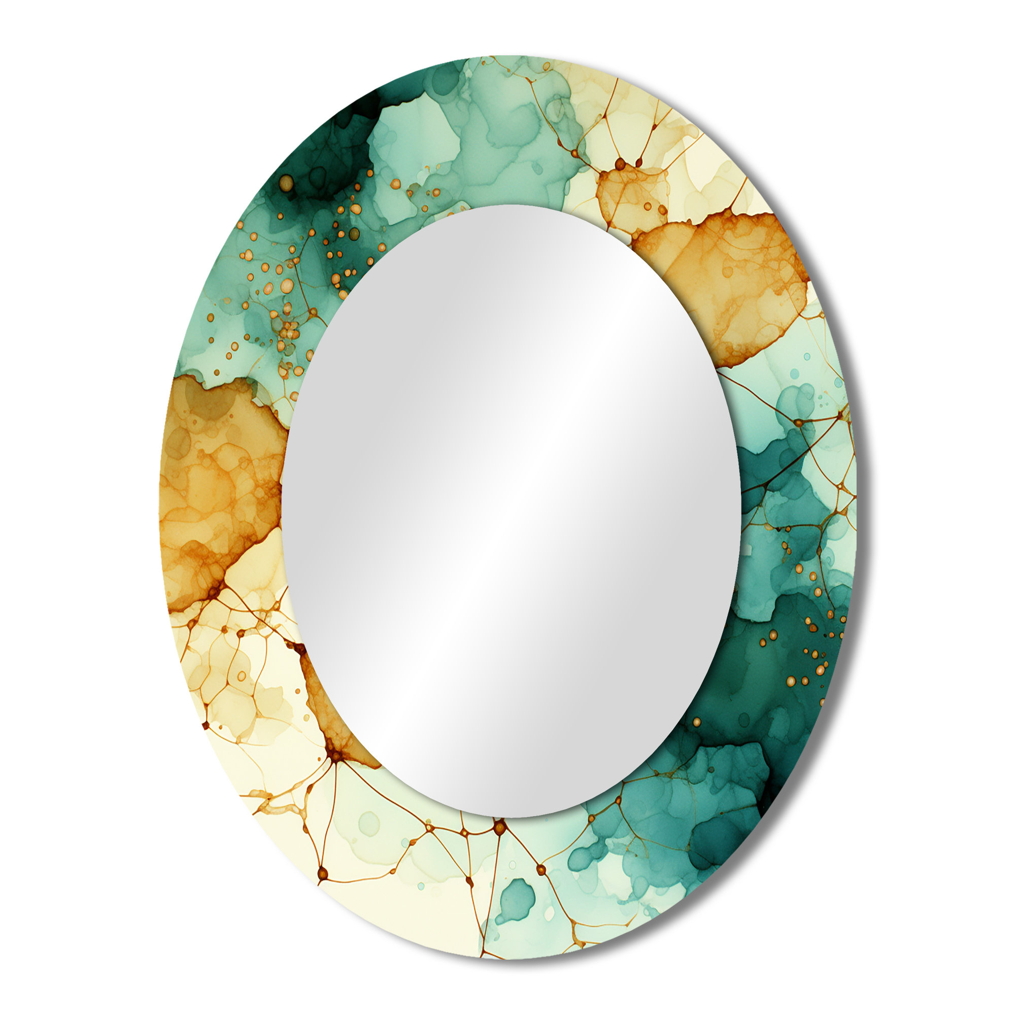 George Oliver Retro Matrix On Vintage Teal Galactic Cloud - Modern Oval ...