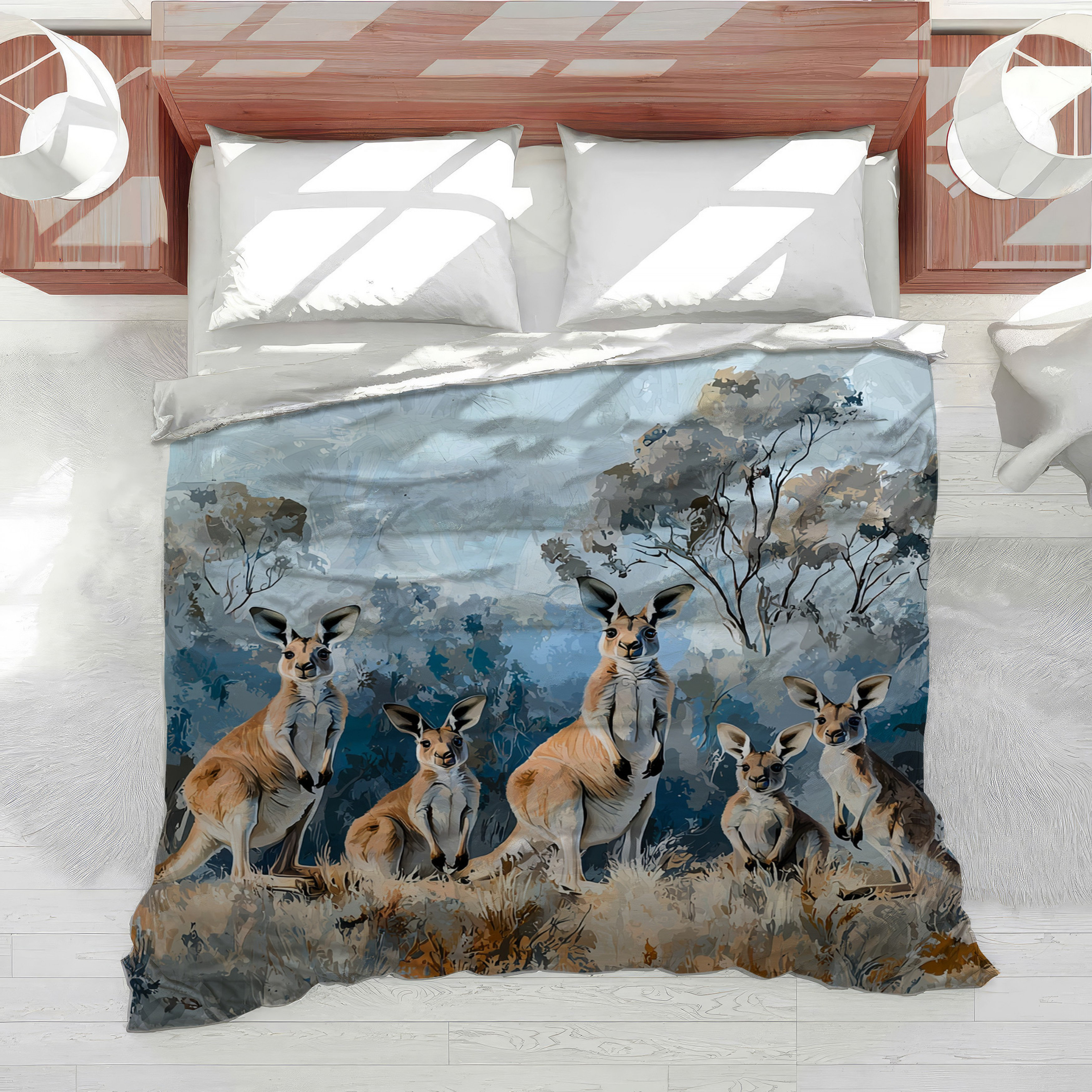 VisionDecor Kangaroos Bedding Wildlife Comforter Rustic | Wayfair