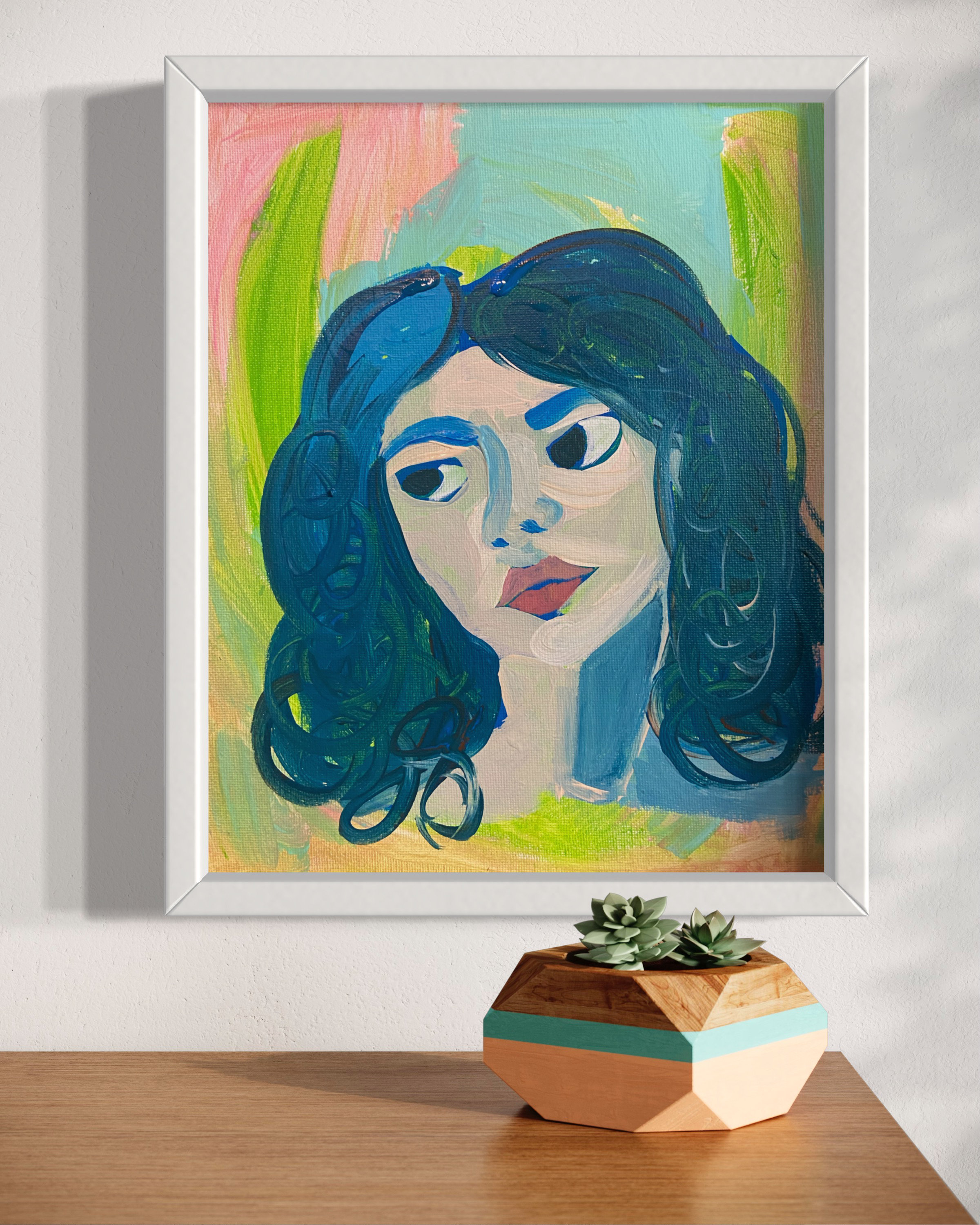 Winston Porter Kinisha Blue Wednesday Framed On Canvas Painting | Wayfair