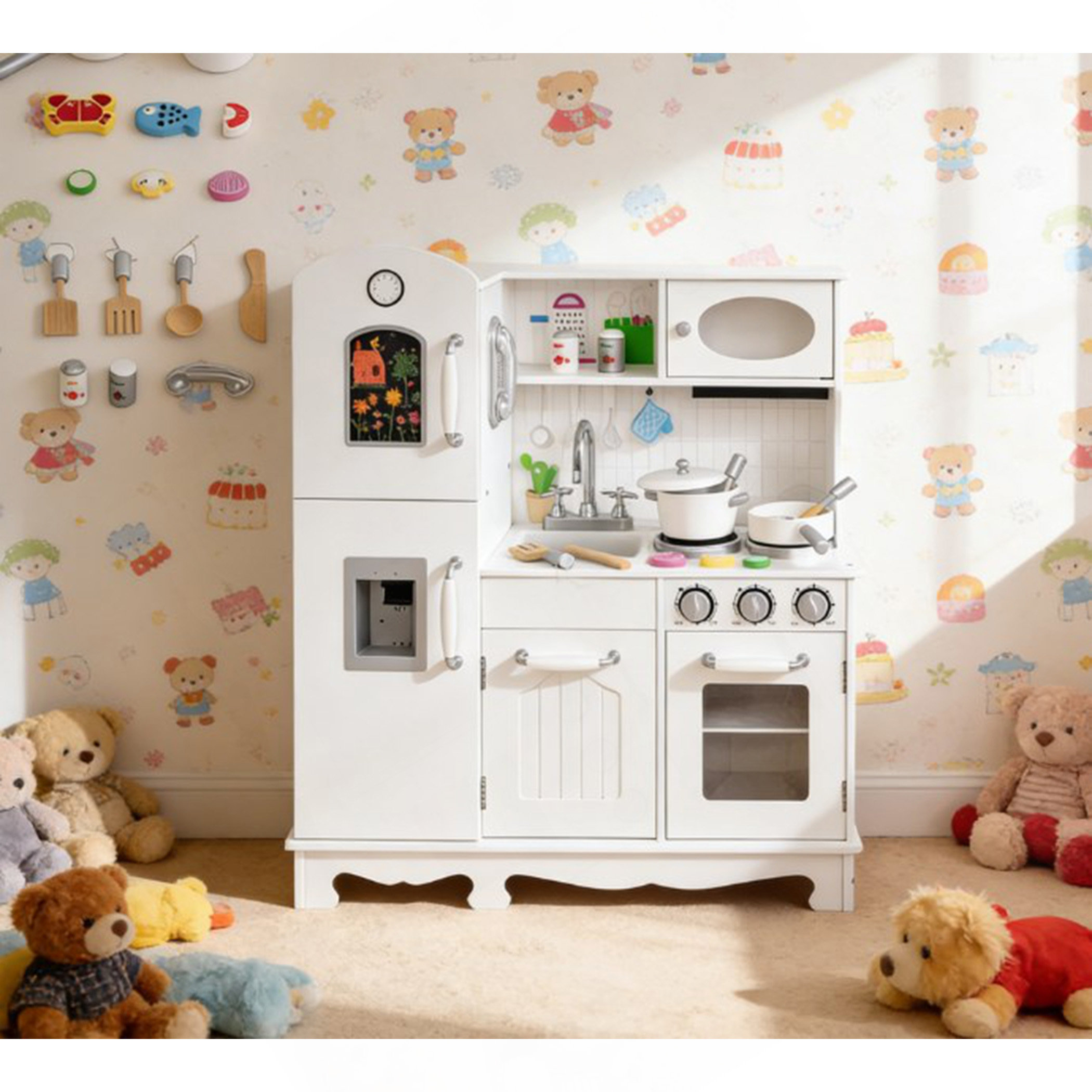 Jiafan Wooden Kitchenette,Kids Kitchen Playset | Wayfair