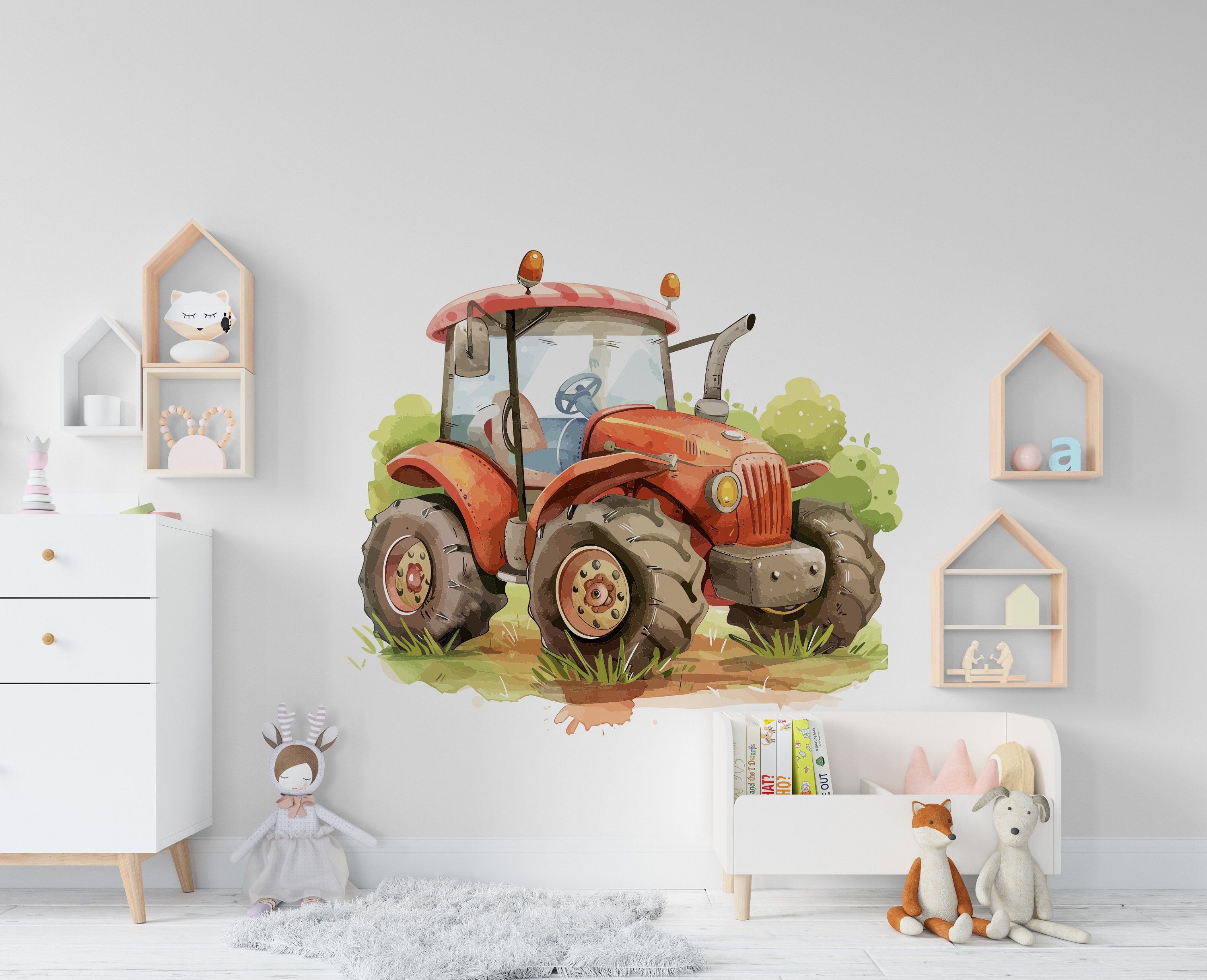 Stickalz Tractor Wall Decal Farm Wall Decor Tractor Farm Wall Decal ...