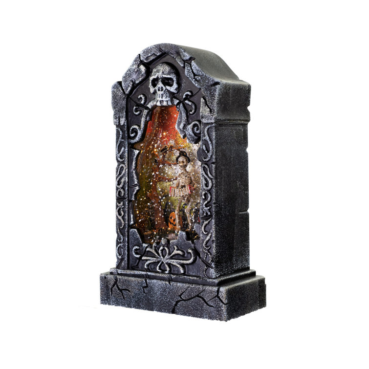 The Holiday Aisle® Black Gravestone LED Halloween Snow Globe - Wayfair ...