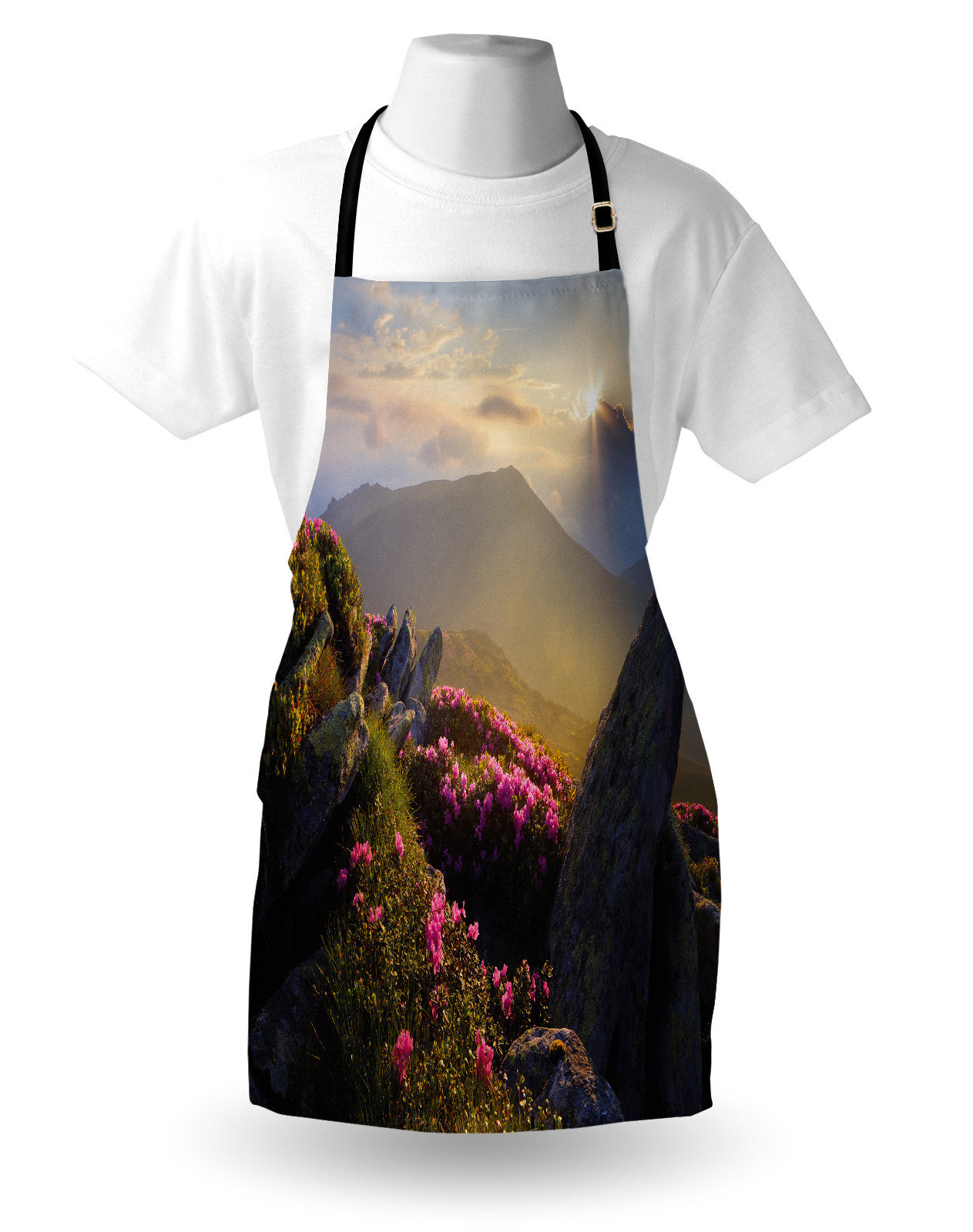 East Urban Home Mountain Apron Unisex, Sunrise Rhodonderons, Adult Size ...