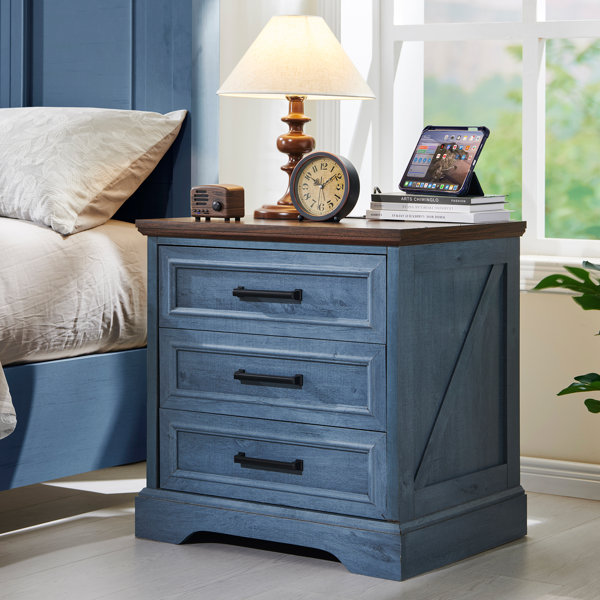 Gracie Oaks Brexleigh 3-Drawer Nightstand With USB and Electrical ...