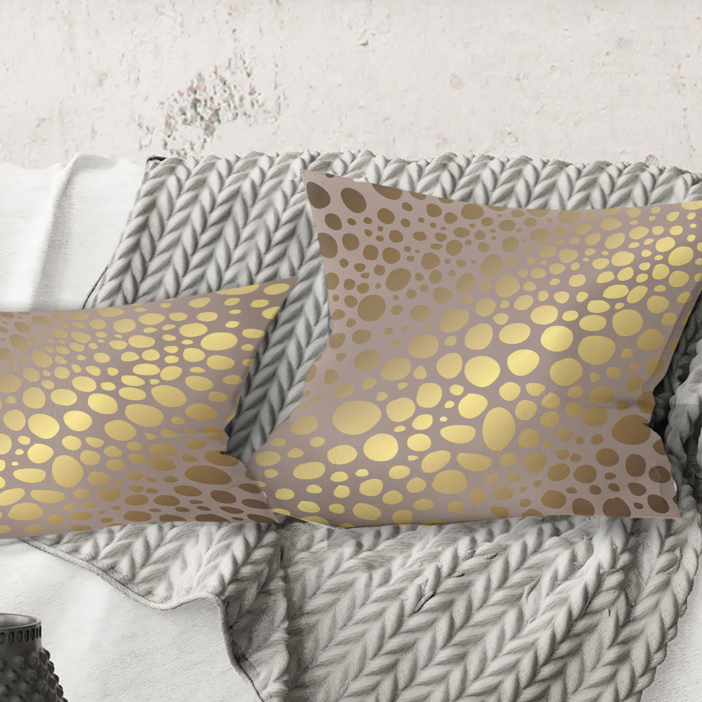 Design Art Golden Marble Design III - Mid-Century ModernPrinted Throw ...