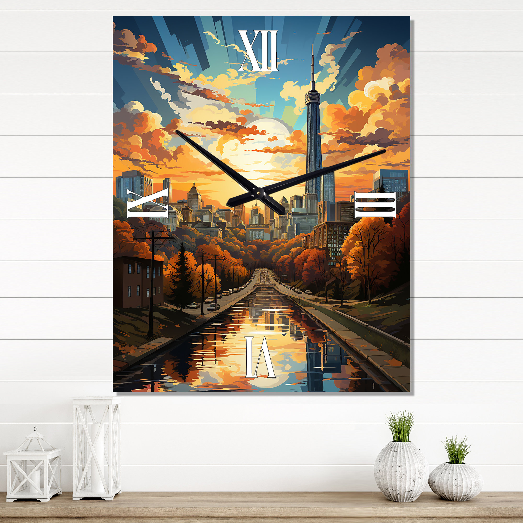 Design Art City Atlanta Popart IV - Cityscapes Wall Clocks | Wayfair