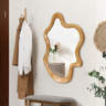 Latitude Run® 33.46" X 22.24" Irregular Shaped Wall Mirror With Natural ...