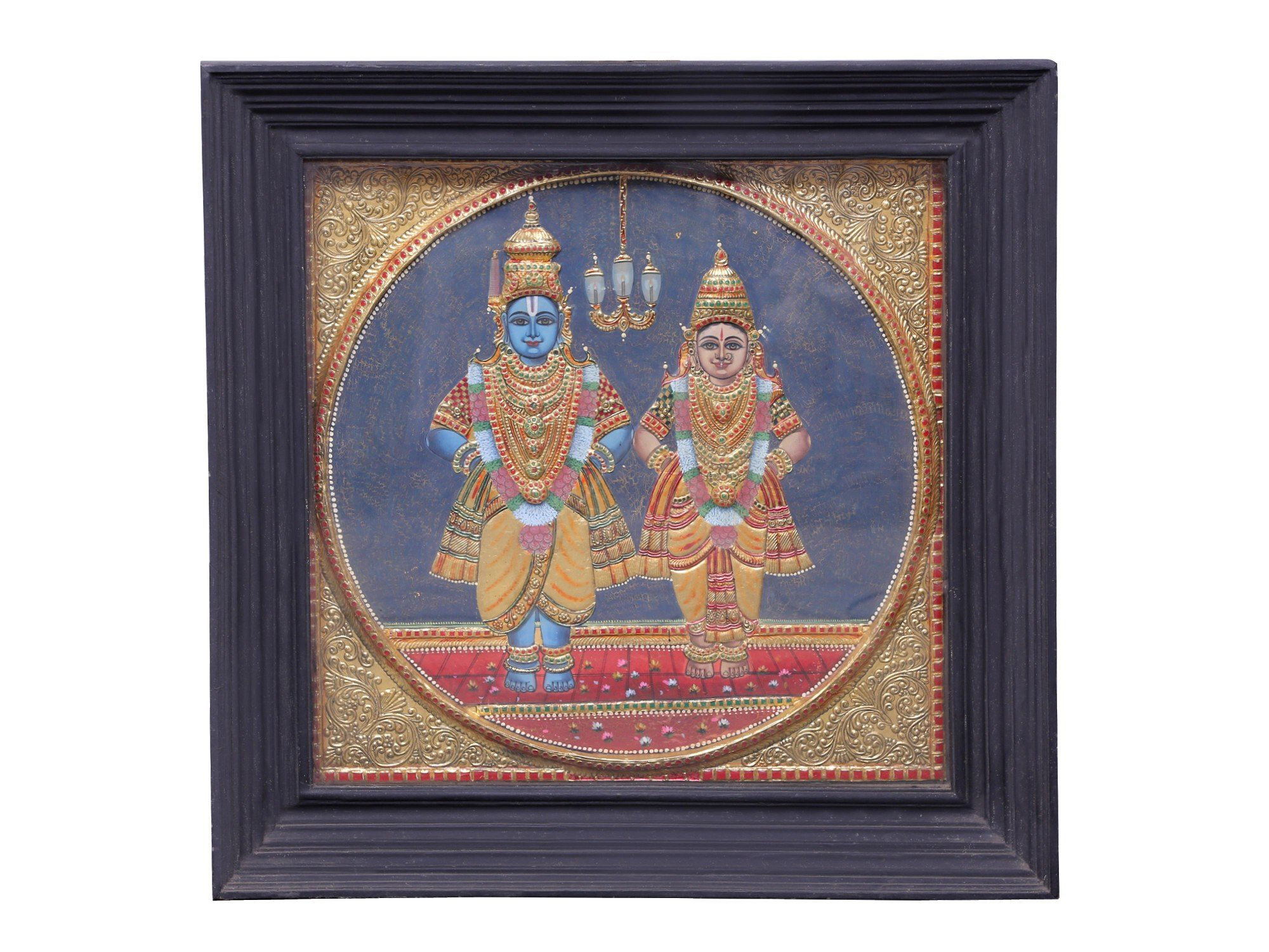 Exotic India Large Lord Vitthal And Goddess Rukmini Tanjore ...