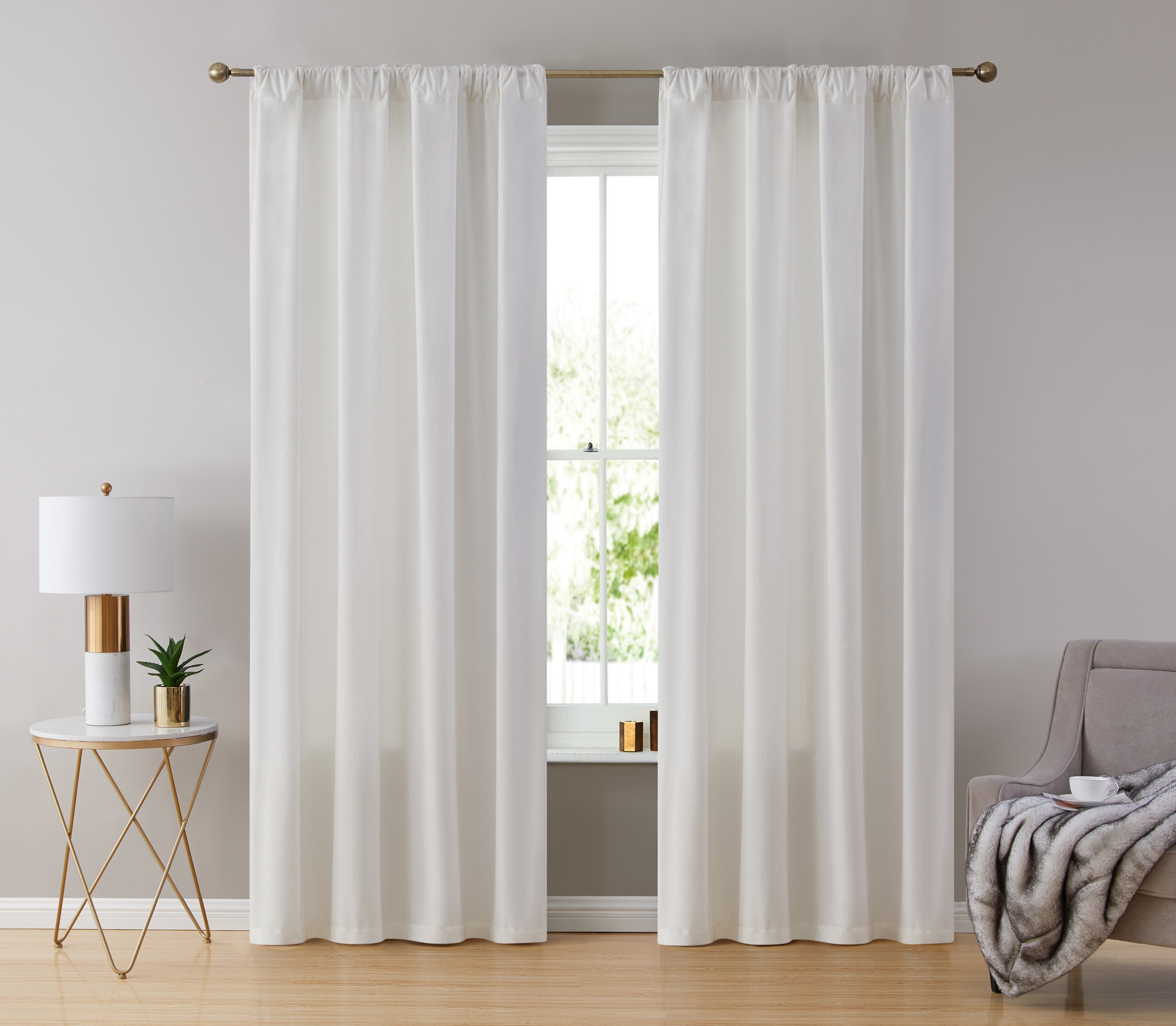 Eider & Ivory™ Monroy Velvet Solid Color Curtain Panels Set & Reviews ...