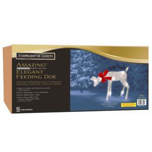 The Holiday Aisle® Elegant Woven Glitter Morphing LED Feeding Doe Deer ...