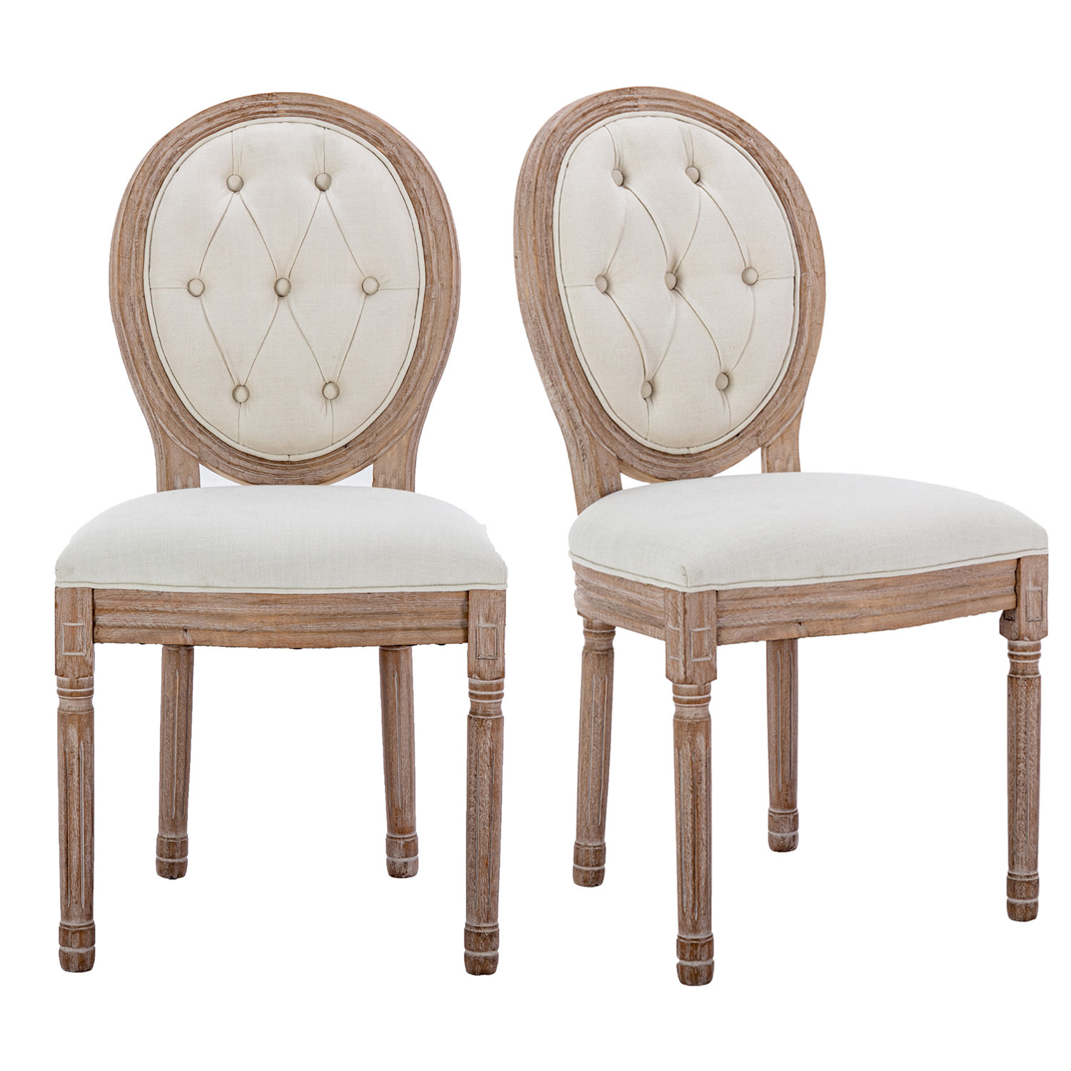 Ophelia & Co. Claritha Mid-Century King Louis back solid wood dining chairs | Wayfair