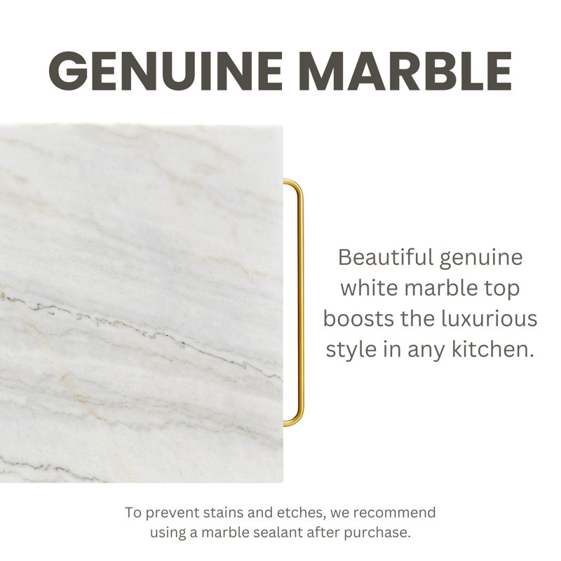 Lark Manor™ Allisun 57.88" Width Marble Top Kitchen Island & Reviews ...
