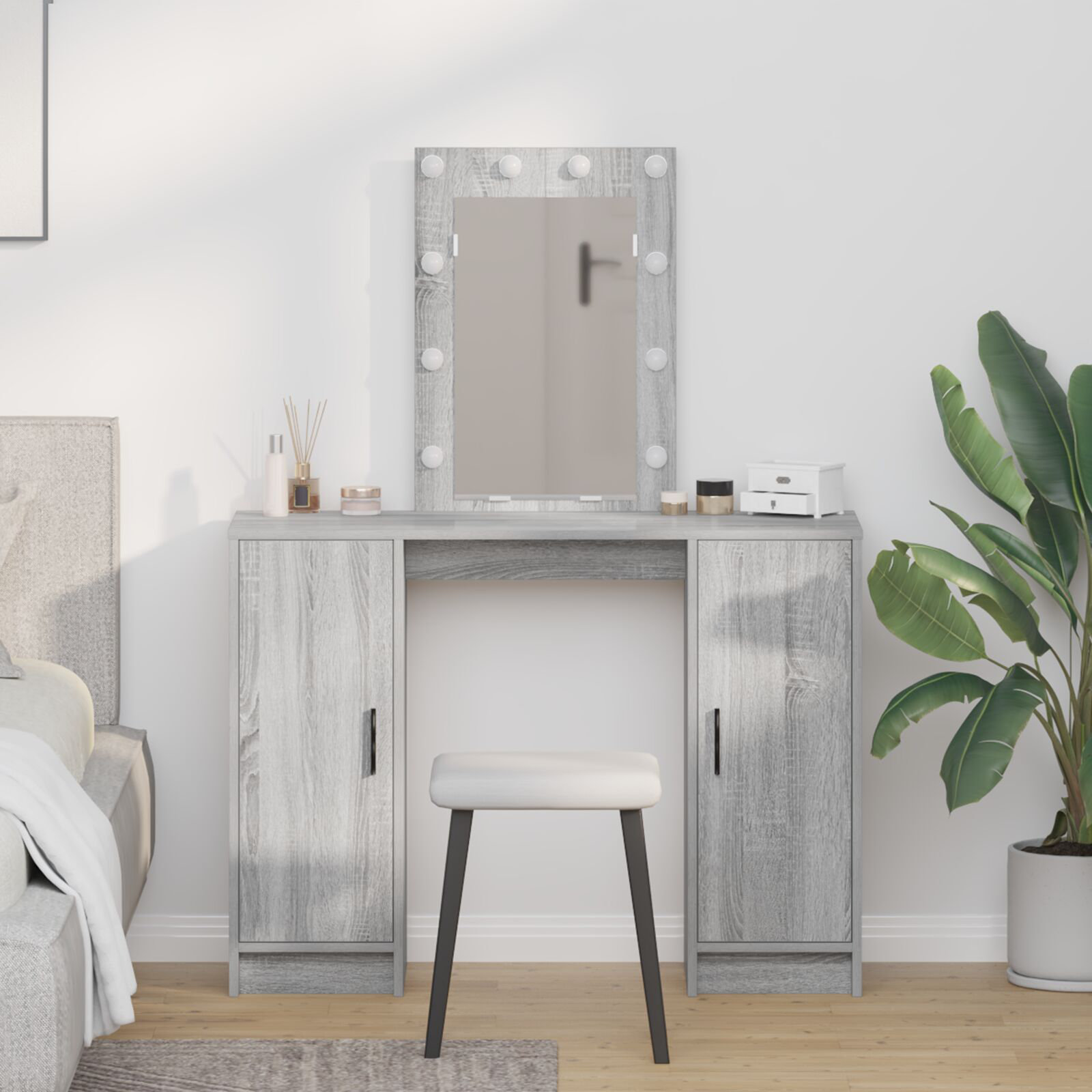 Corrigan Studio® Vanity Table Grey Sonoma Engineered Wood Standard ...