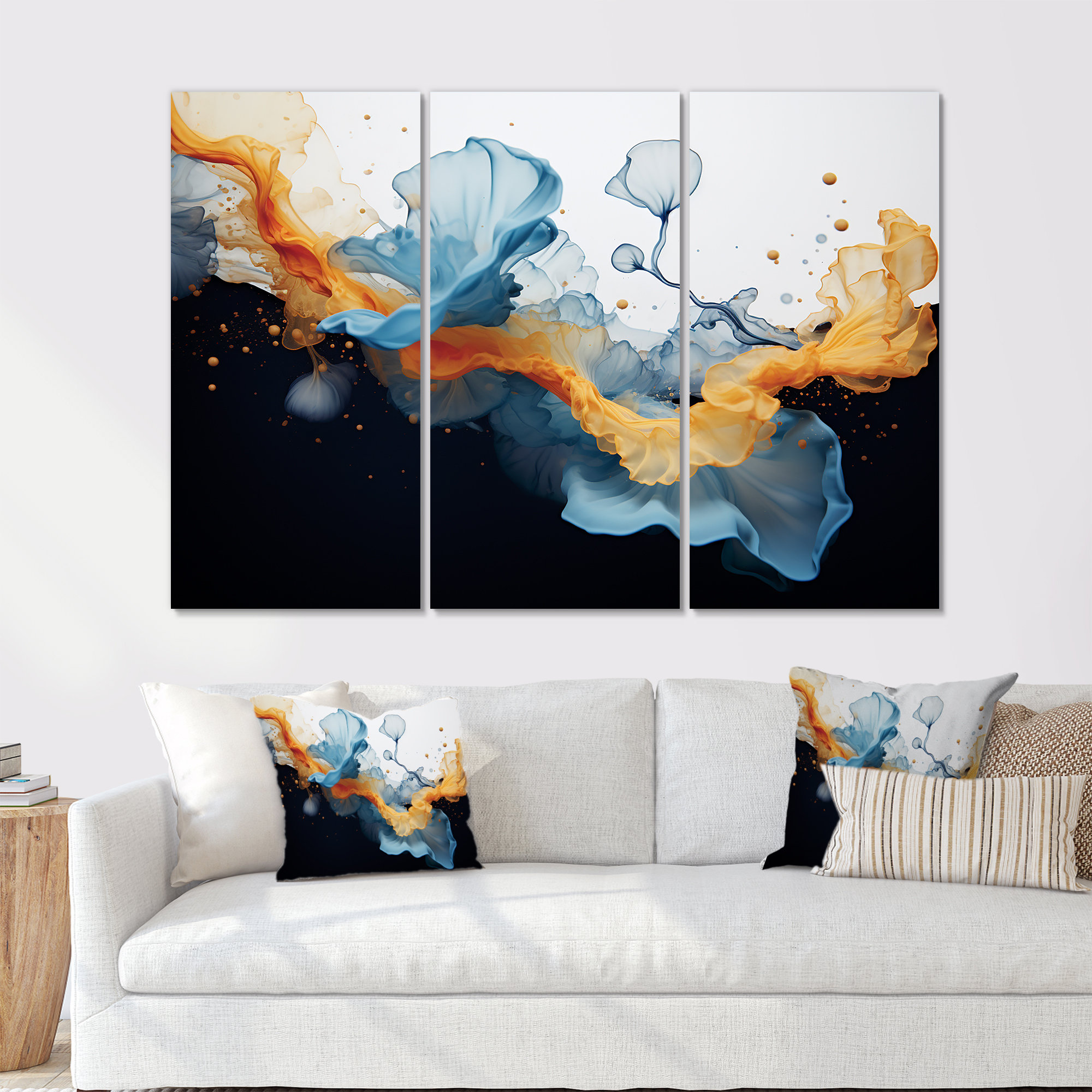 Design Art Deep Sea Life Breaking Tranquility - Liquid Ink Abstract ...