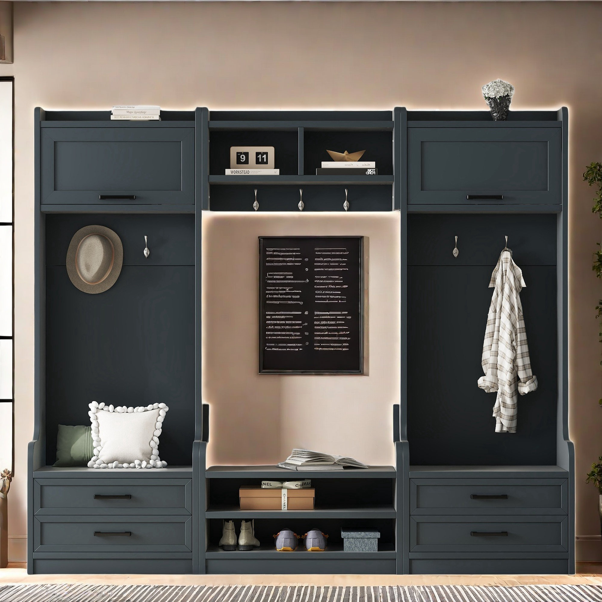 Red Barrel Studio Tammika Hall Tree 78'' Wide | Wayfair