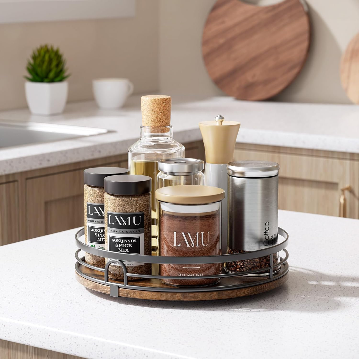 Trent Austin Design 9'' Lazy Susan Turntable Organizer For Cabinet ...
