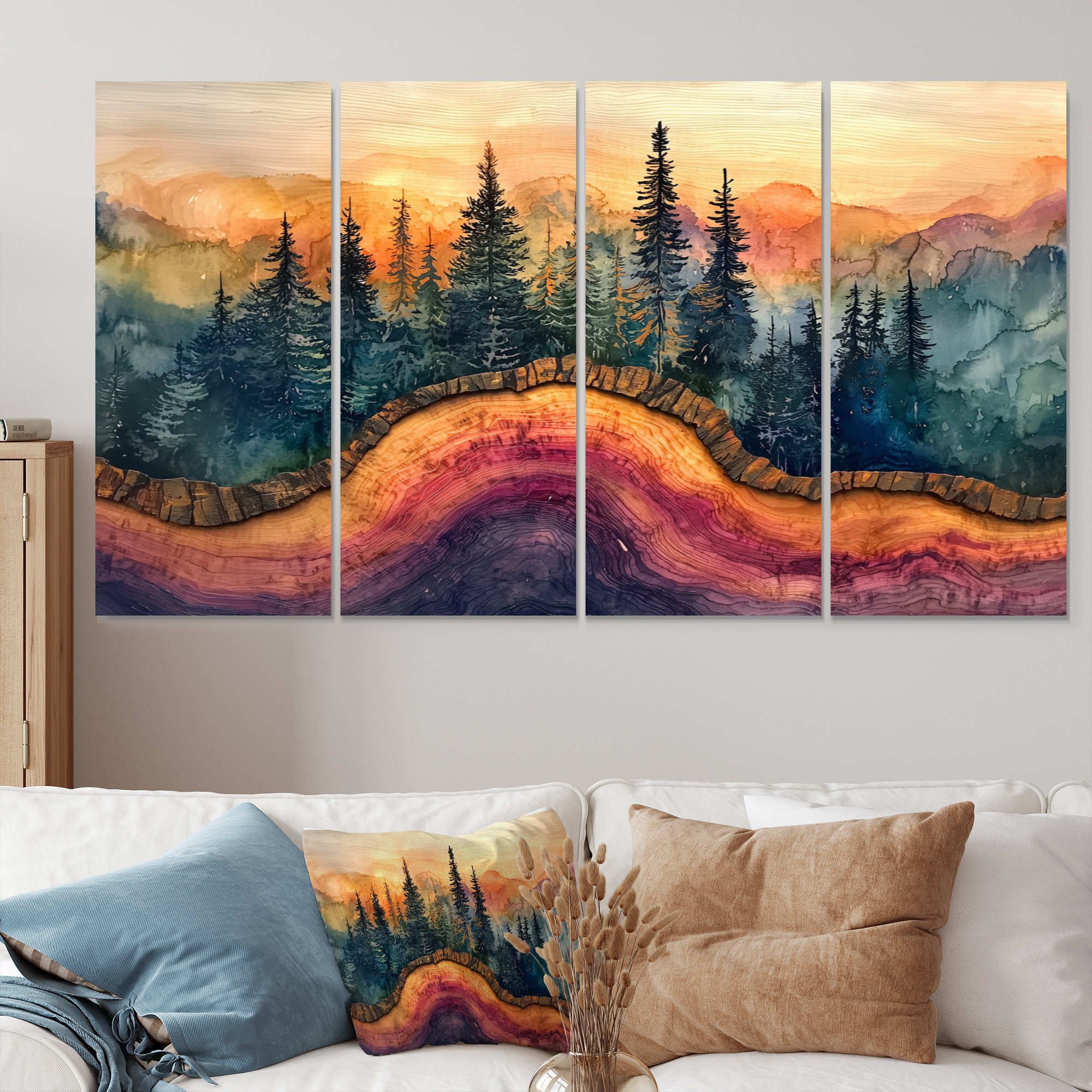 Millwood Pines Color Of Giants Tree In A Forest Landscape - Forest Wall ...