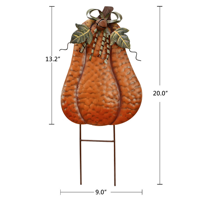 The Holiday Aisle® Metal Yard Sign with Autumn Harvest Thanksgiving ...