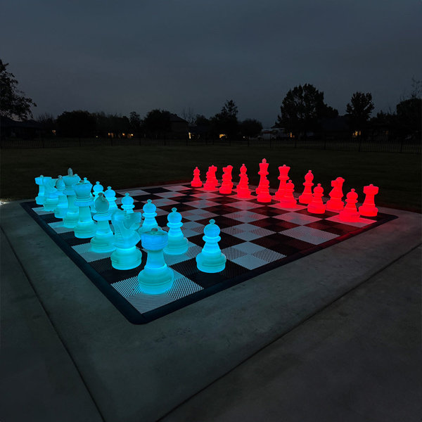 Megachess 25 Inch Plastic Light-up Led Giant Chess Set | Nighttime Only ...