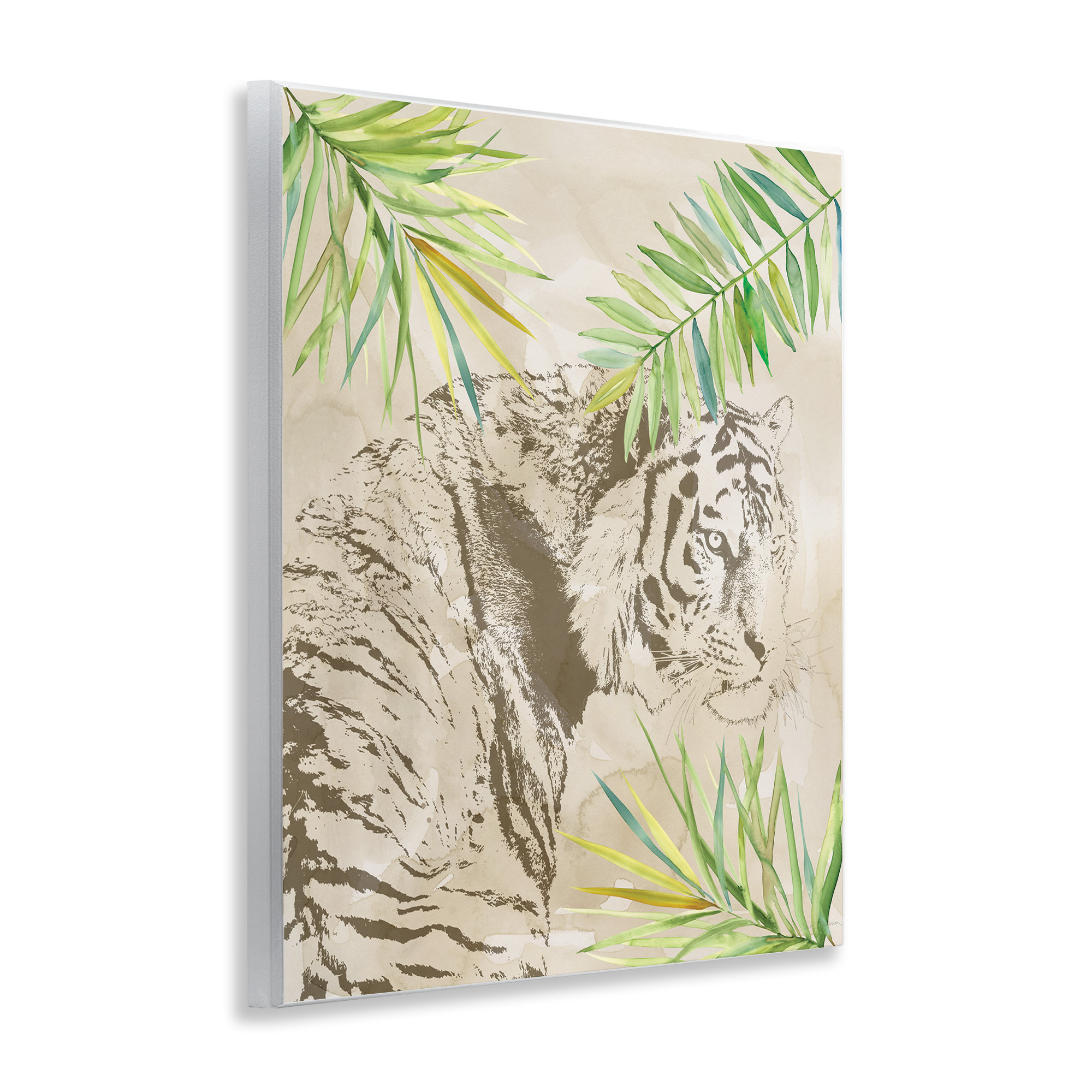 Dakota Fields Tiger Impression & Palms Wall Plaque Art by Carol ...