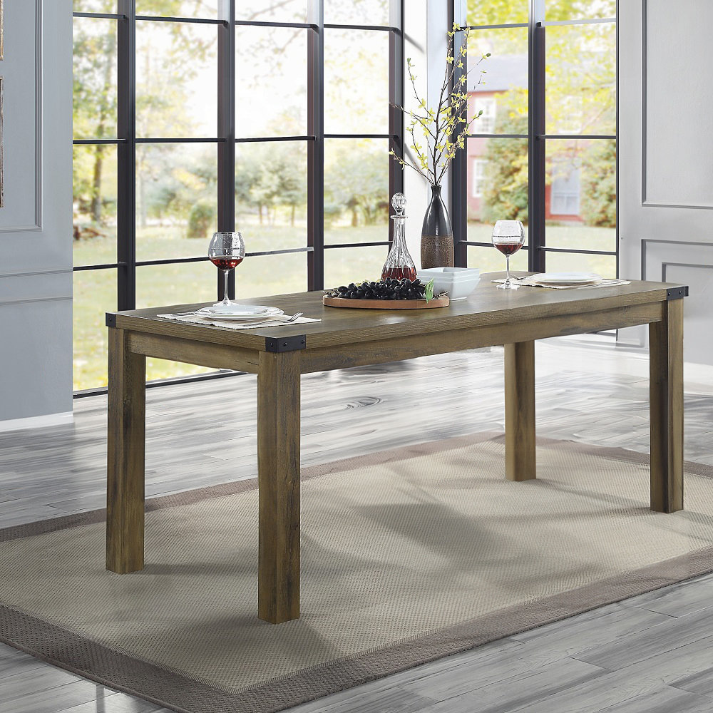 Latitude Run® Harper Dining Table, Rustic Oak Finish - Wayfair Canada