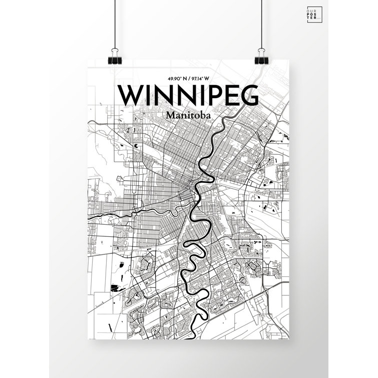 OurPoster.com Winnipeg City Map On Paper Print - Wayfair Canada