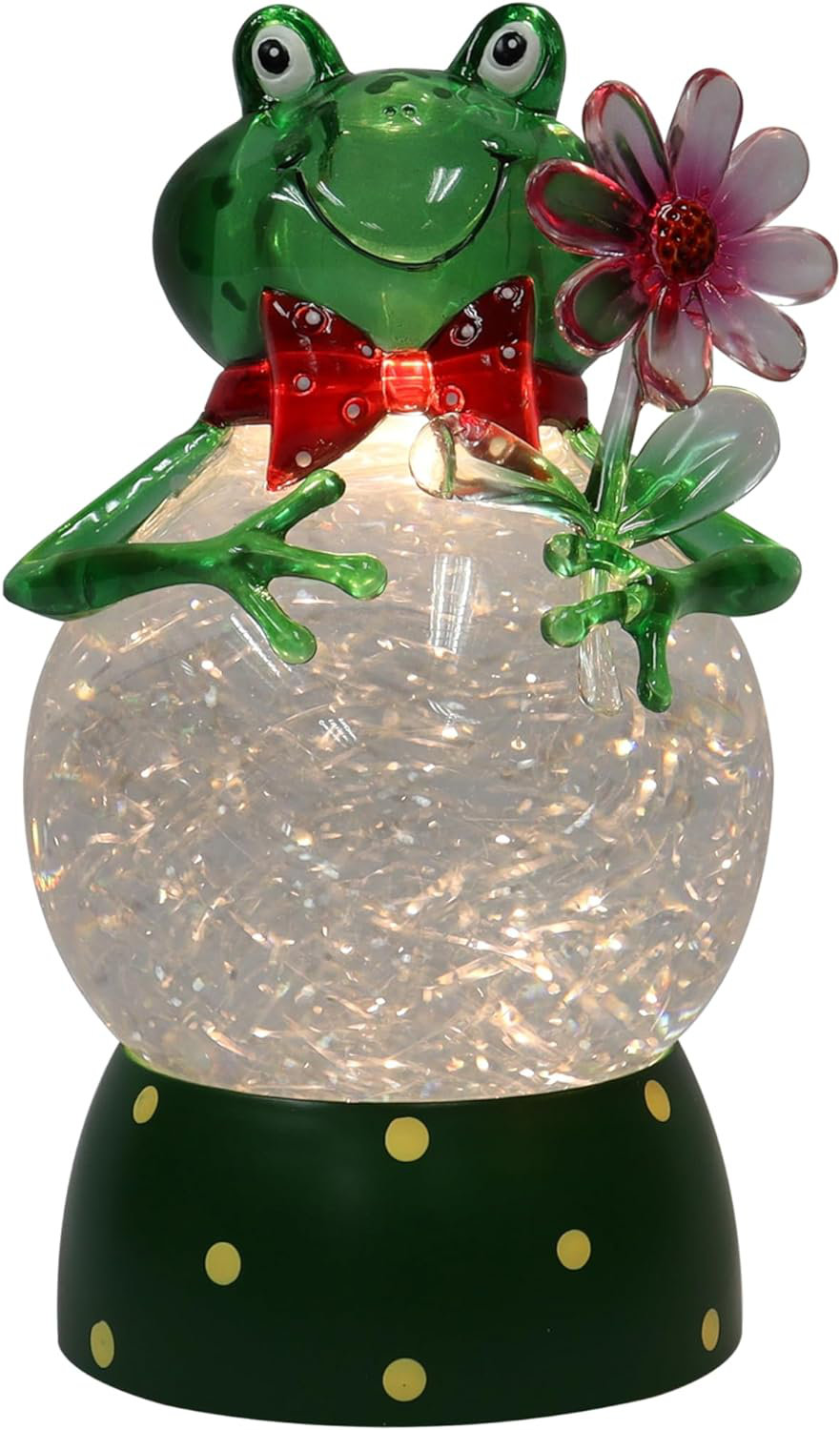 Moments in Time 8.66”H Acrylic Frog Lantern - LED Lights, Water ...