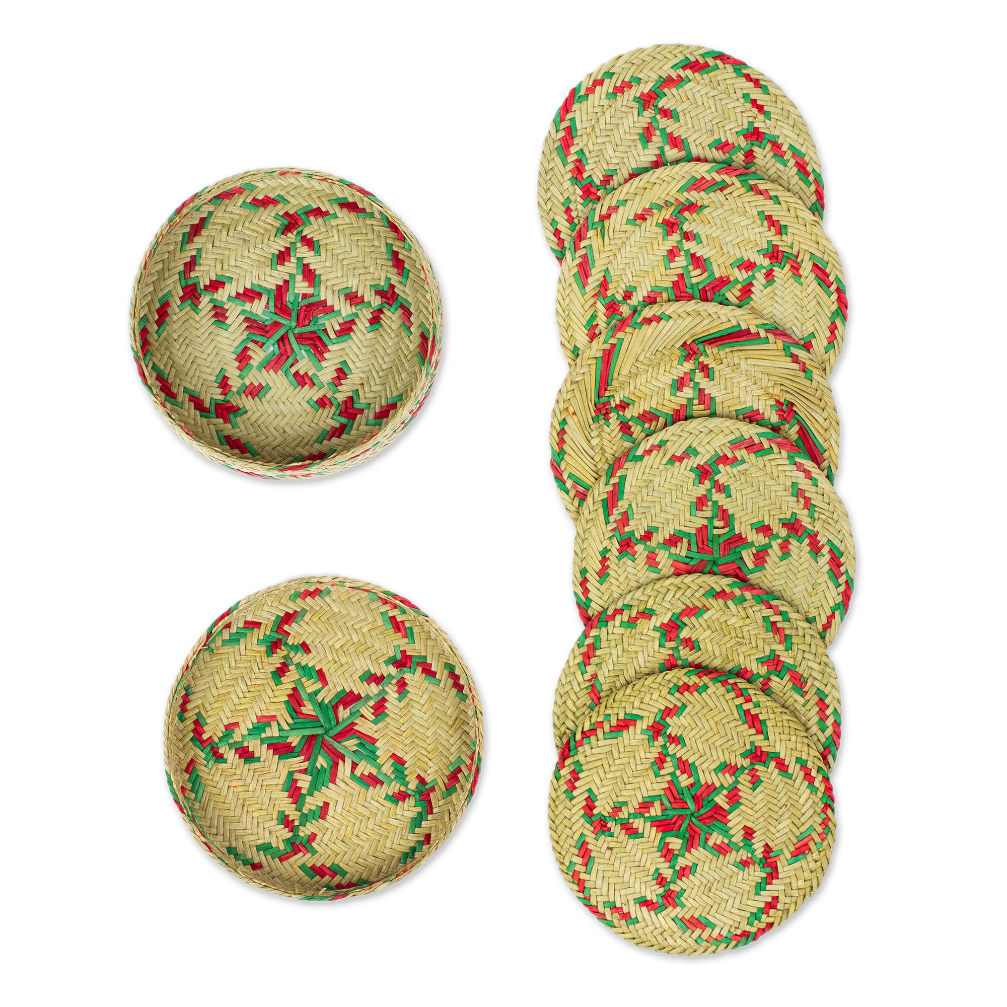 Novica Handmade Green Eco Natural Fiber Coasters (Set Of 6) | Wayfair