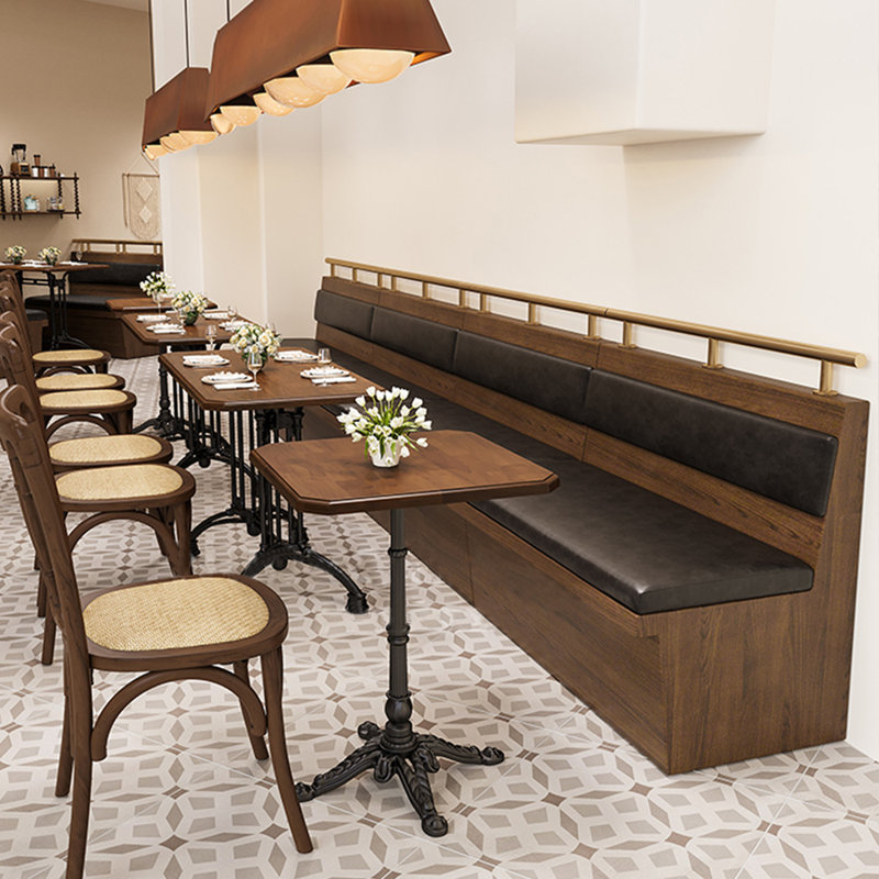 Visual card holder American Retro Cafe Restaurant Benches Faux Leather ...