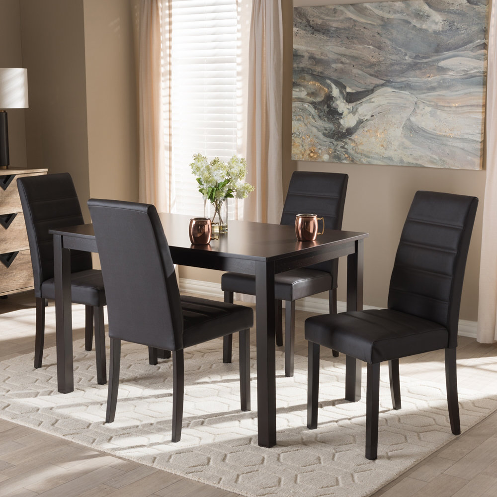 Winston Porter Champlin Modern And Contemporary Brown Faux Leather ...
