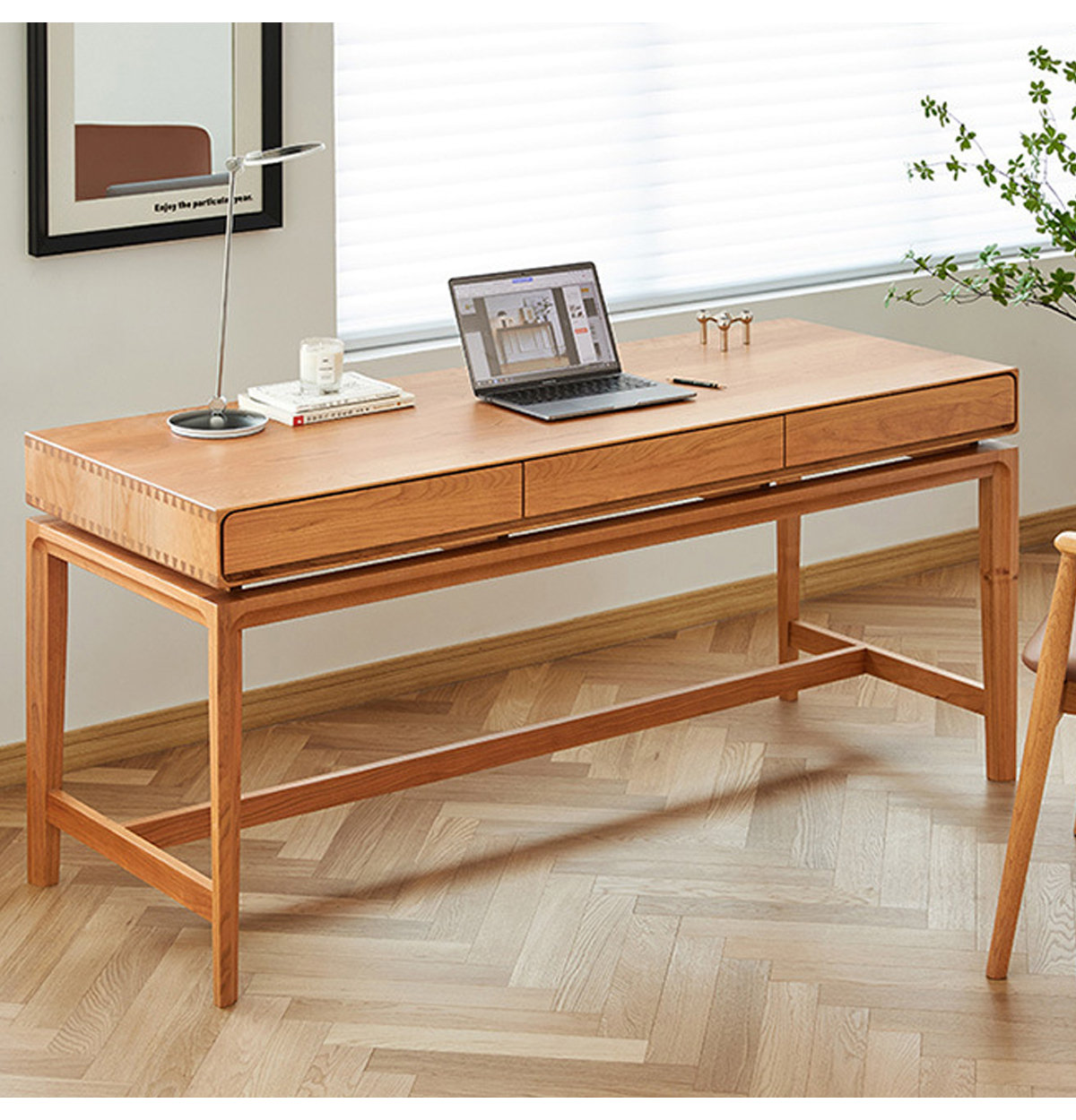 Stella Trek Contemporary Desk: Solid Wood & Efficient Storage | Wayfair