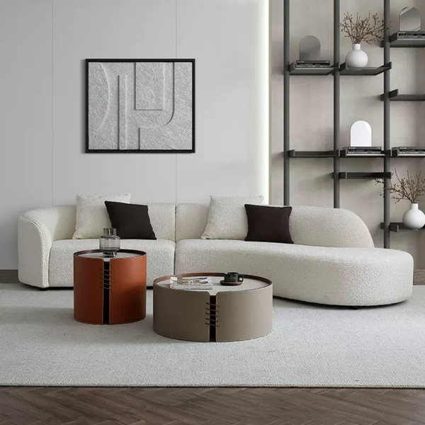 Lifton Light Luxury Modern Simple White Sofa 110.24'' Sofa | Wayfair