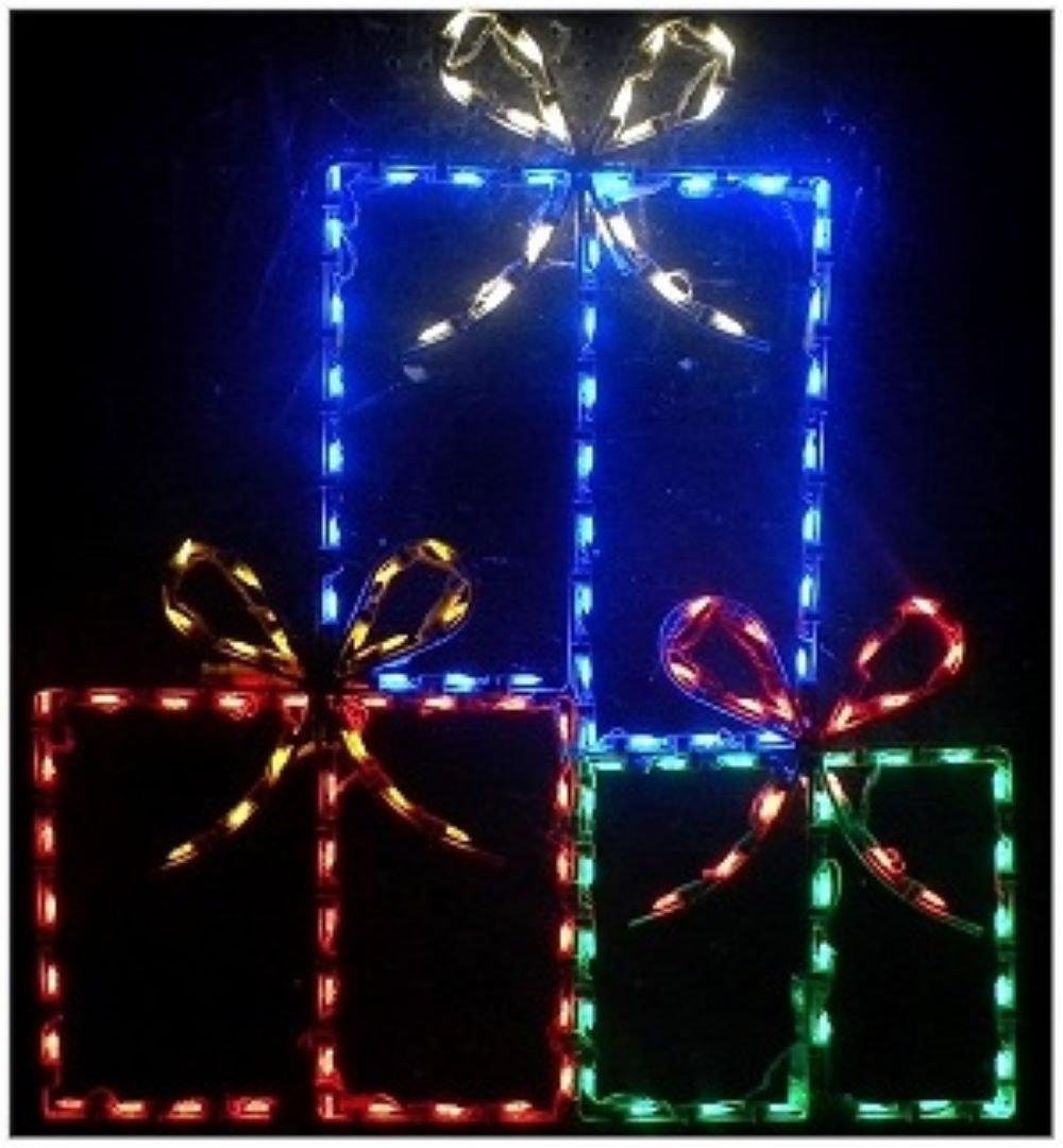 Lori's Lighted D'Lites Triple Christmas Package Lighted Display ...