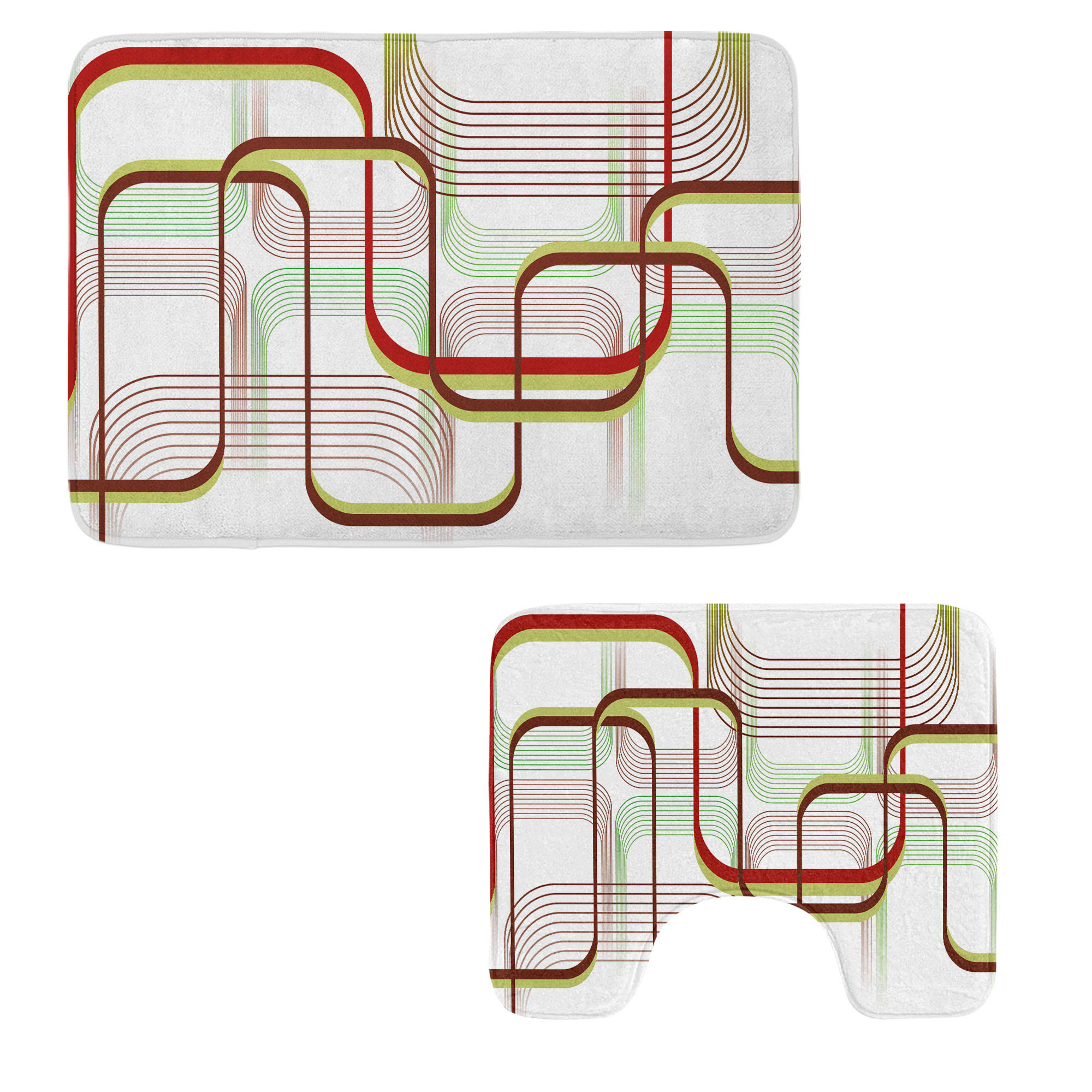 Dakota Fields Modern Bathroom Rug Set 2 Pieces Rectangle & Contour Mats ...