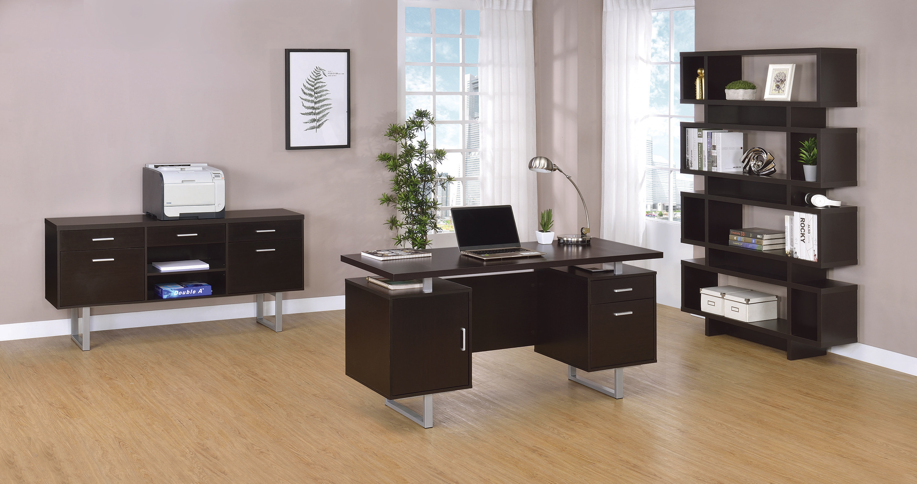 Latitude Run® 3 Piece Rectangular Writing Desk Office Set | Wayfair