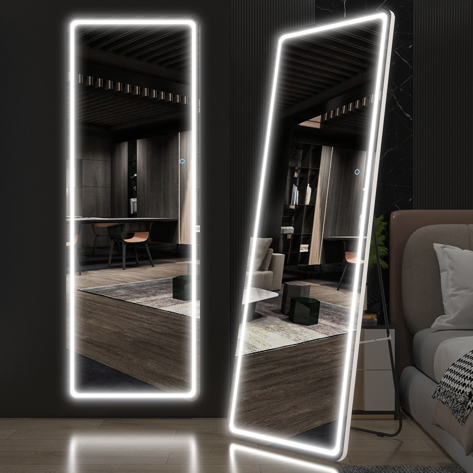 Ivy Bronx Ariad Rectangle LED Metal Mirror & Reviews | Wayfair