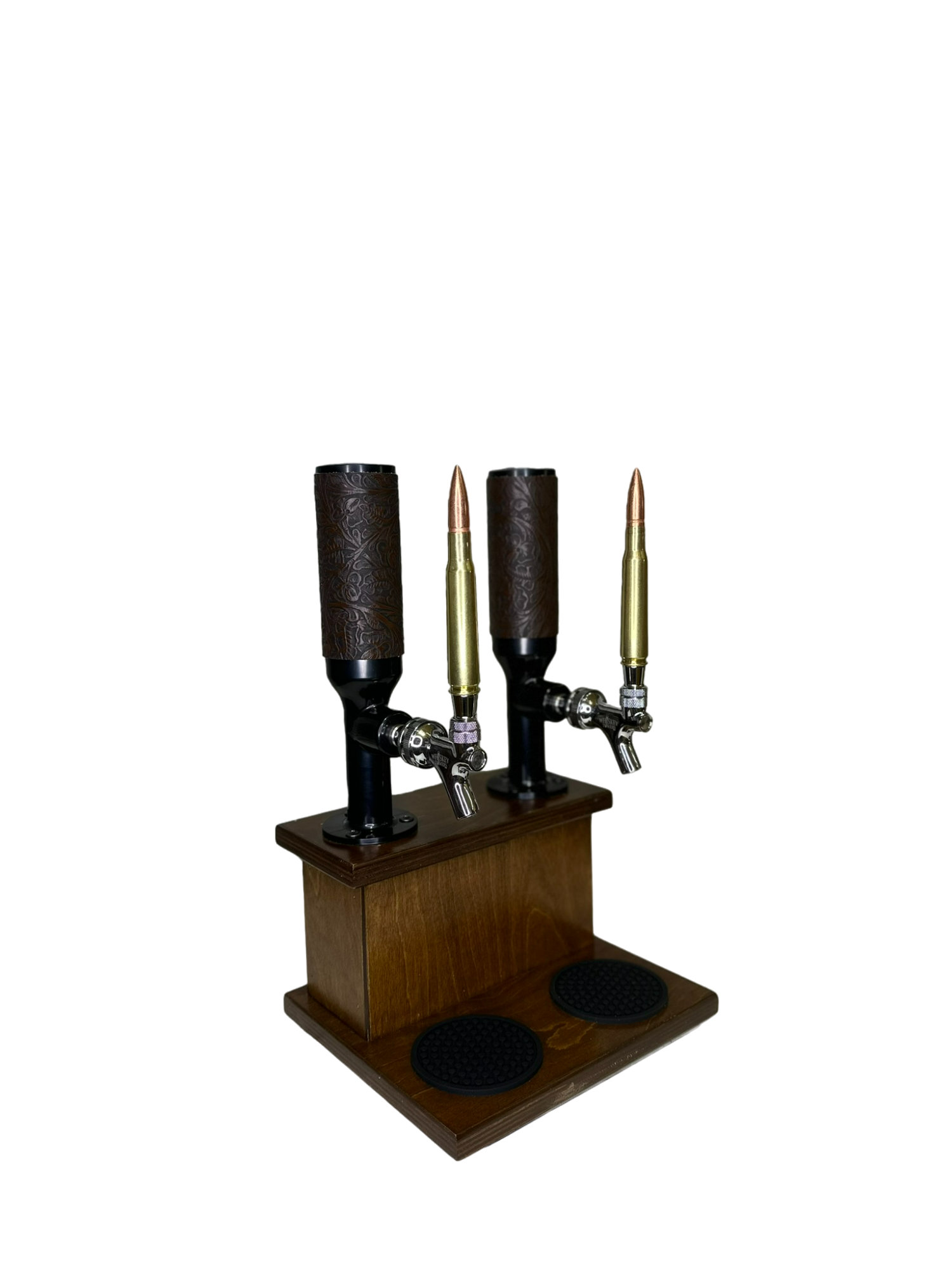 Whiskey Towers Double Brass 50 Handle - Tooled Whiskey Tower | Wayfair
