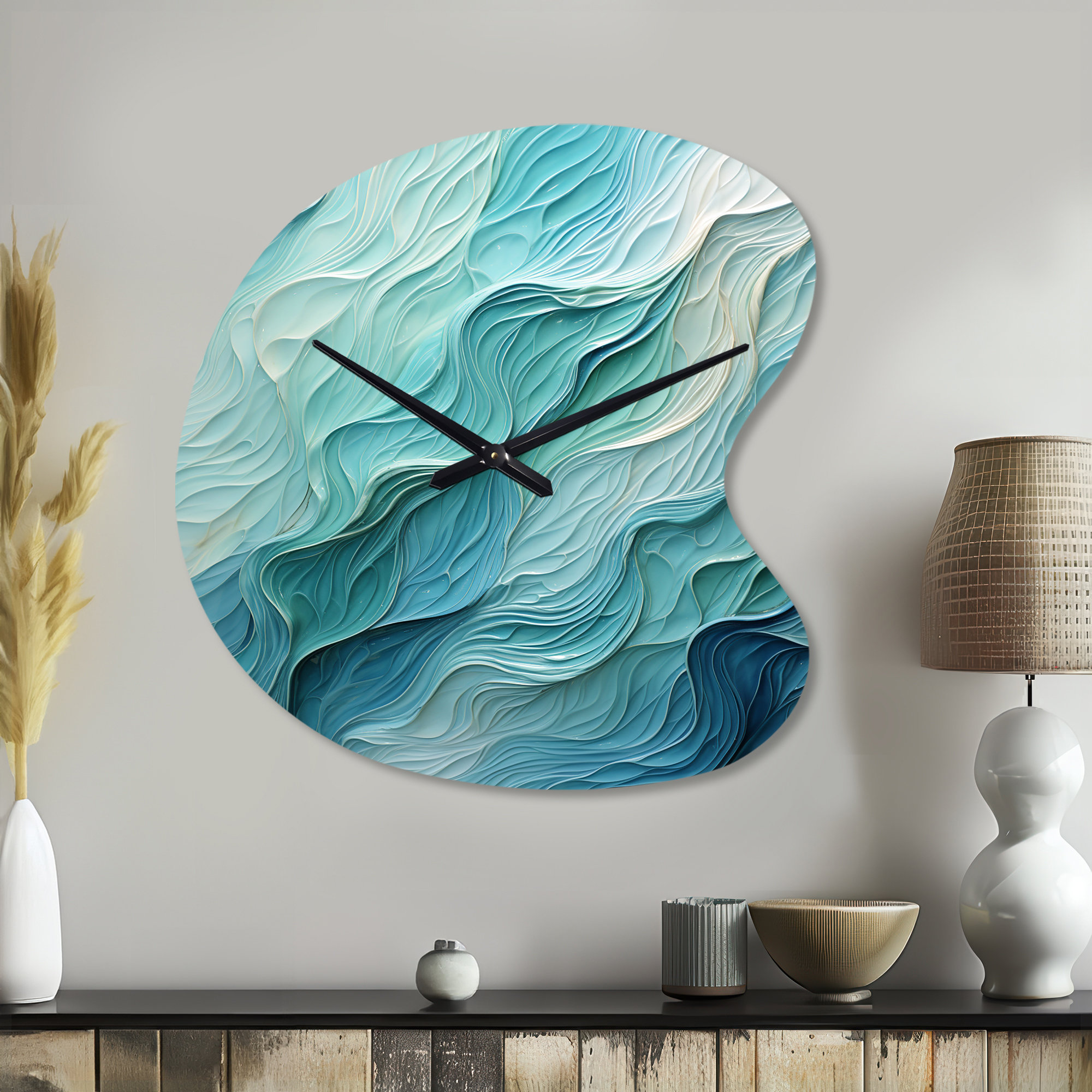 Design Art Aqua Blue And White Serenity Swirl I - Abstract Spirals ...